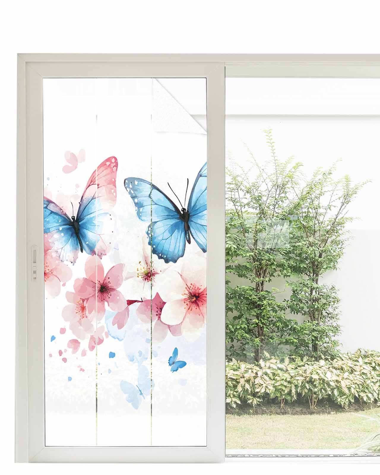 Window Privacy Film Spring Butterfly Stained Glass Window Film ...