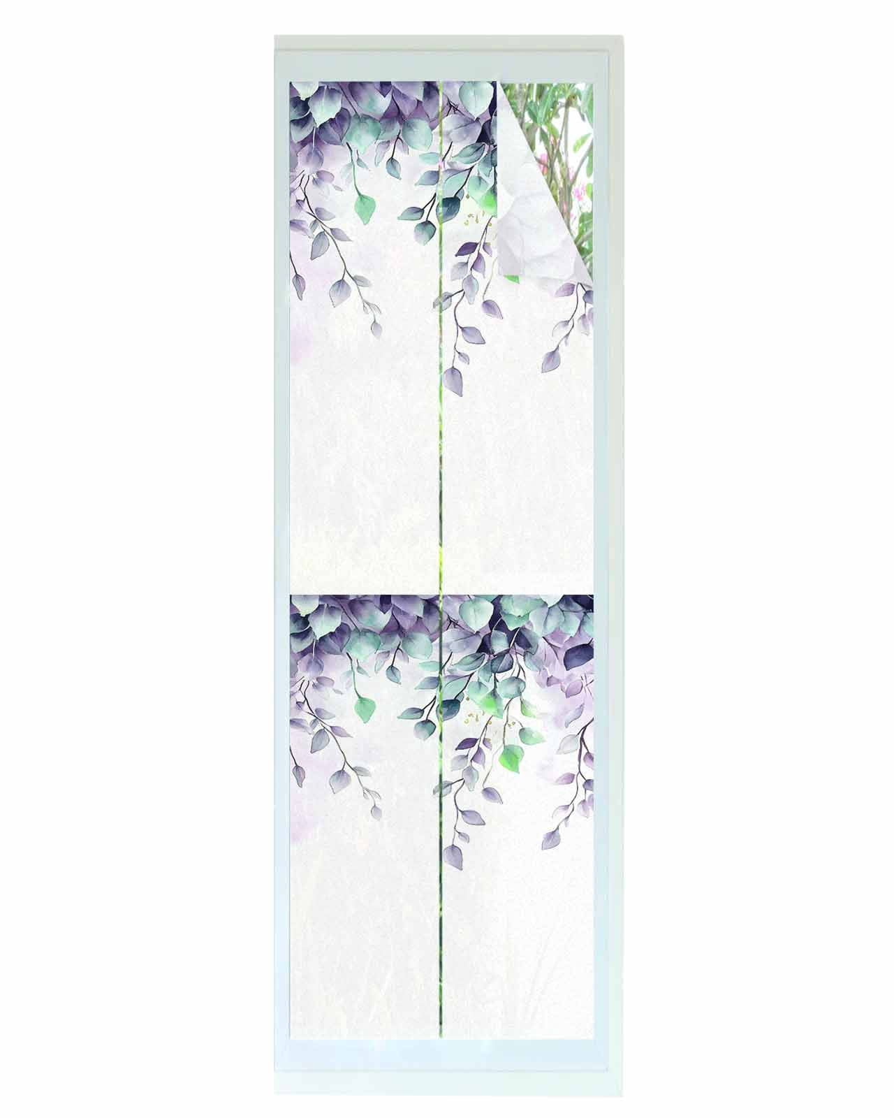 Window Privacy Film Spring Eucalyptus Stained Glass Window Film ...