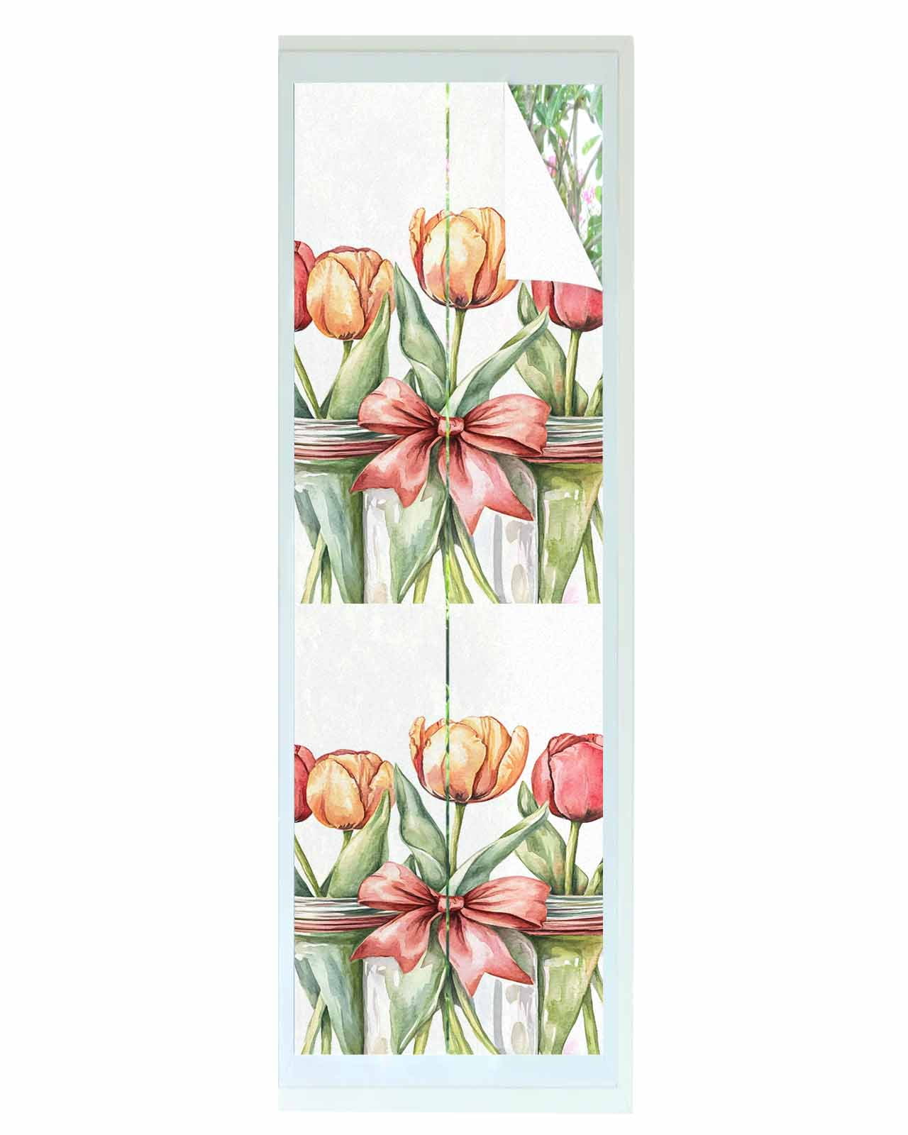 Window Privacy Film Spring Floral Stained Glass Window Film Decorative ...