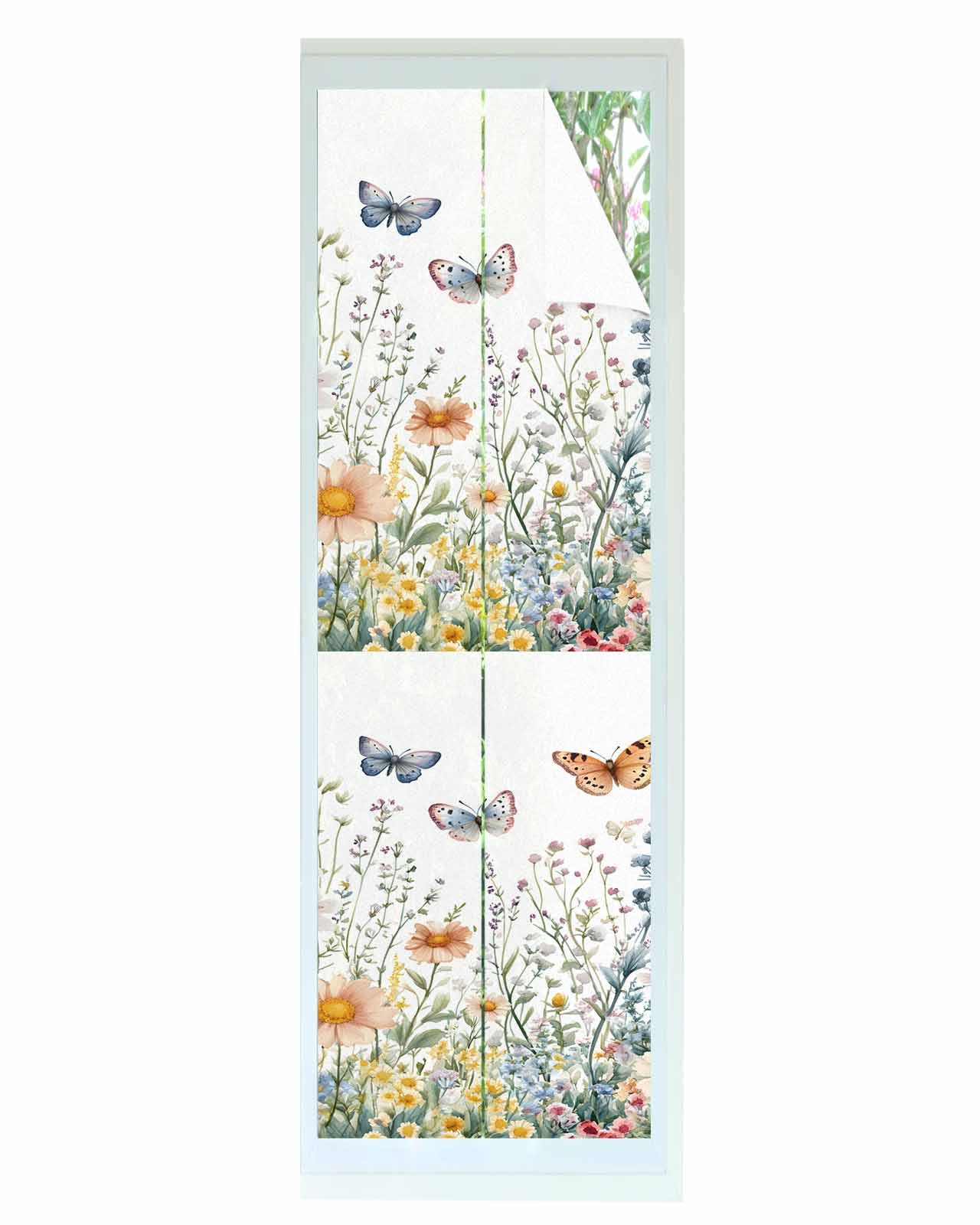Window Privacy Film Spring Floral Stained Glass Window Film Decorative ...