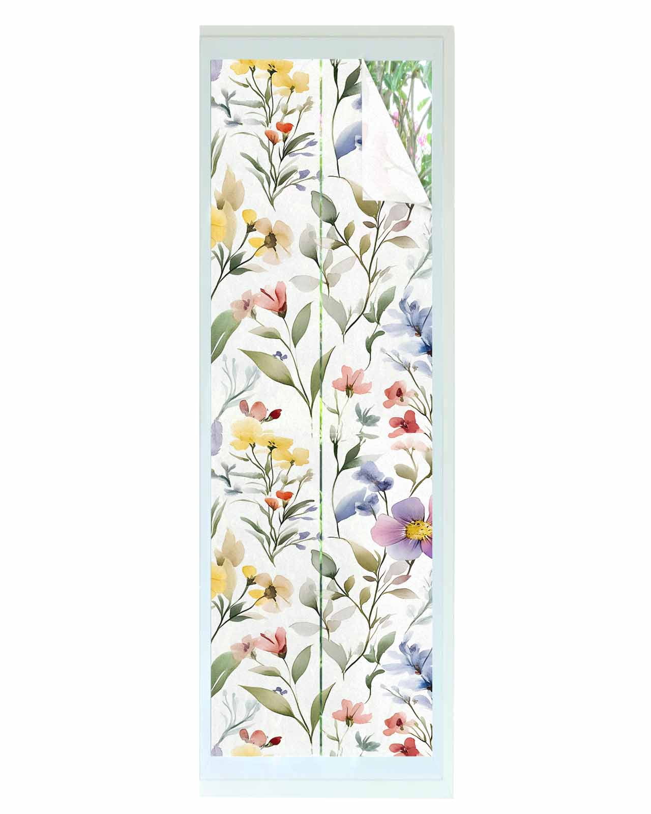 Window Privacy Film Spring Floral Stained Glass Window Film Decorative ...