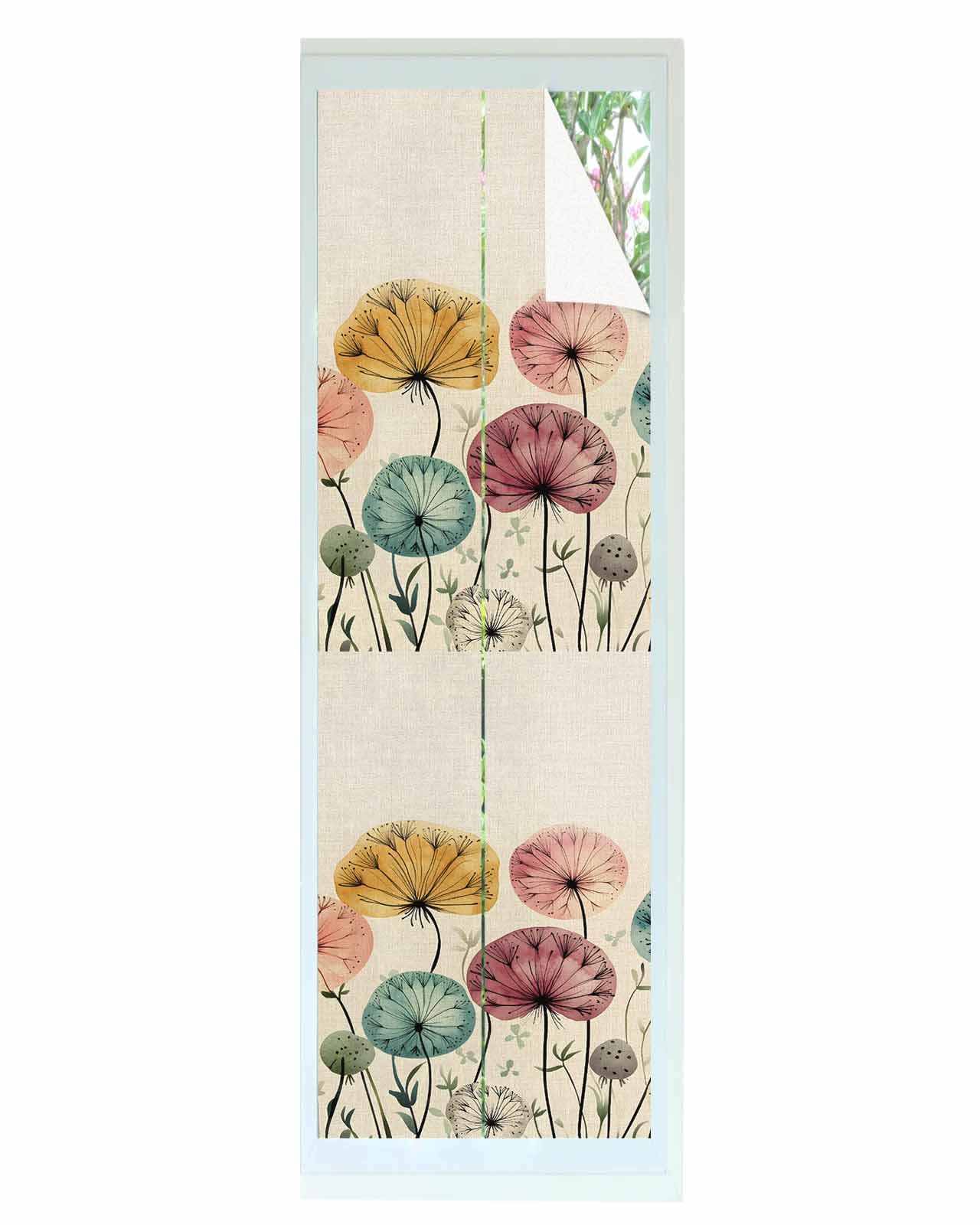 Window Privacy Film Spring Floral Stained Glass Window Film Decorative ...