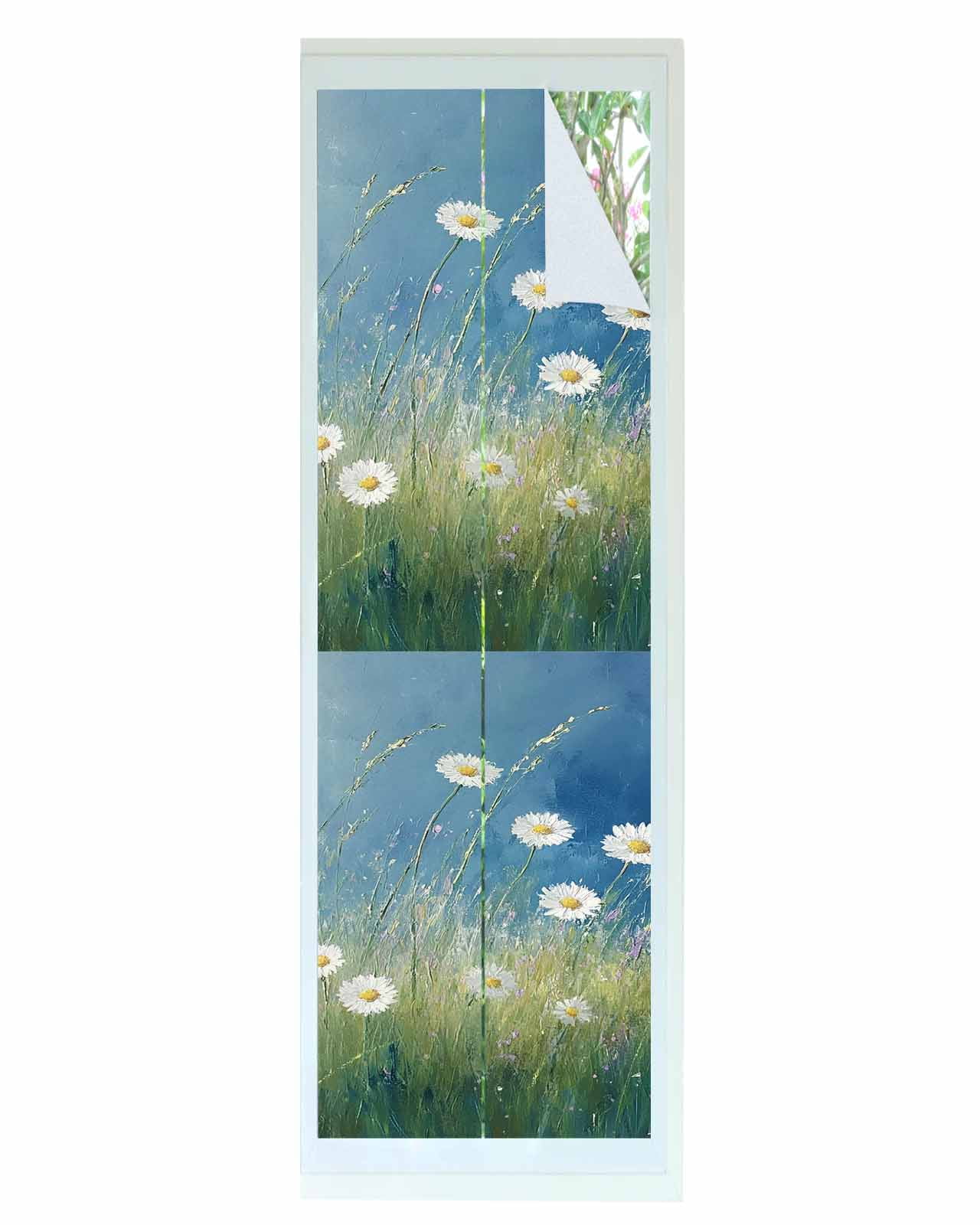 Window Privacy Film Spring Floral Stained Glass Window Film Decorative ...