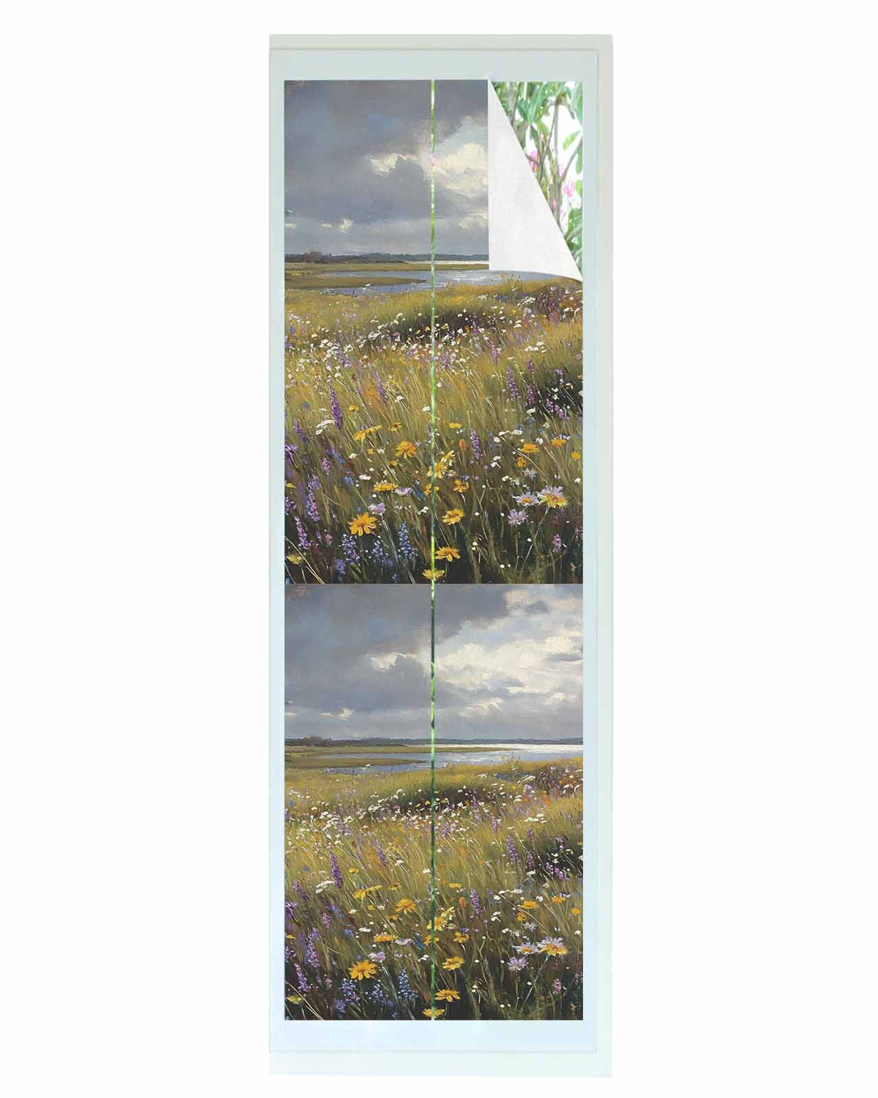 Window Privacy Film Spring Floral Stained Glass Window Film Decorative ...