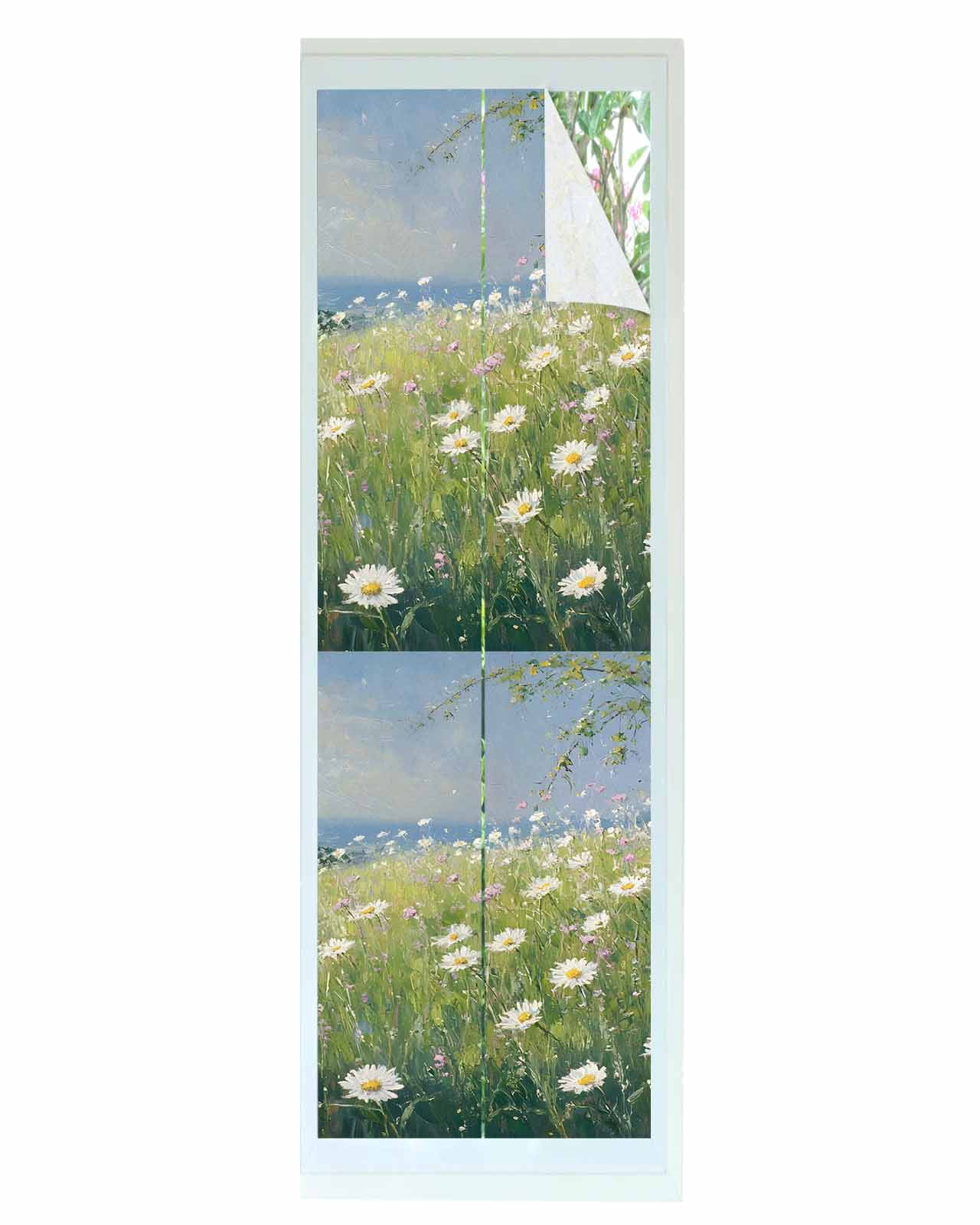 Window Privacy Film Spring Floral Stained Glass Window Film Decorative ...