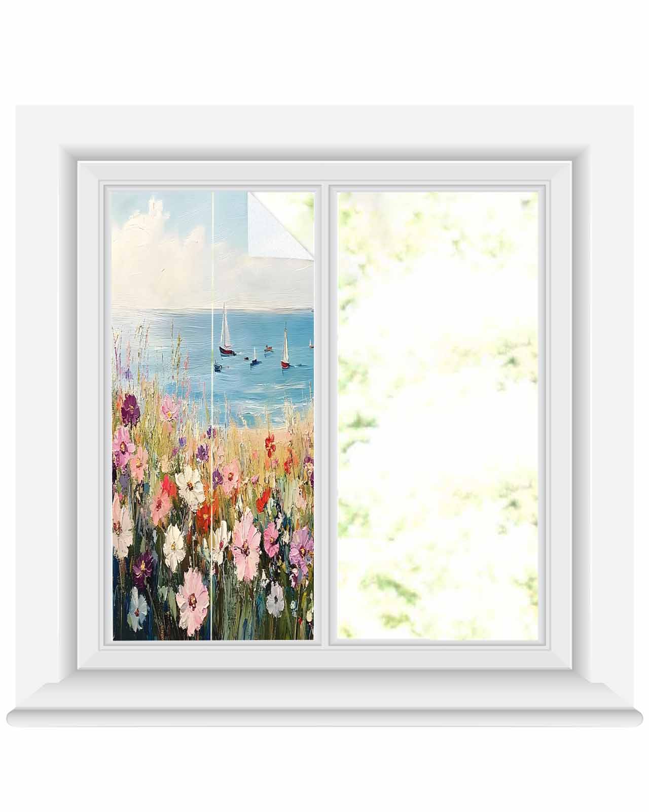 Window Privacy Film Spring Floral Stained Glass Window Film Decorative ...