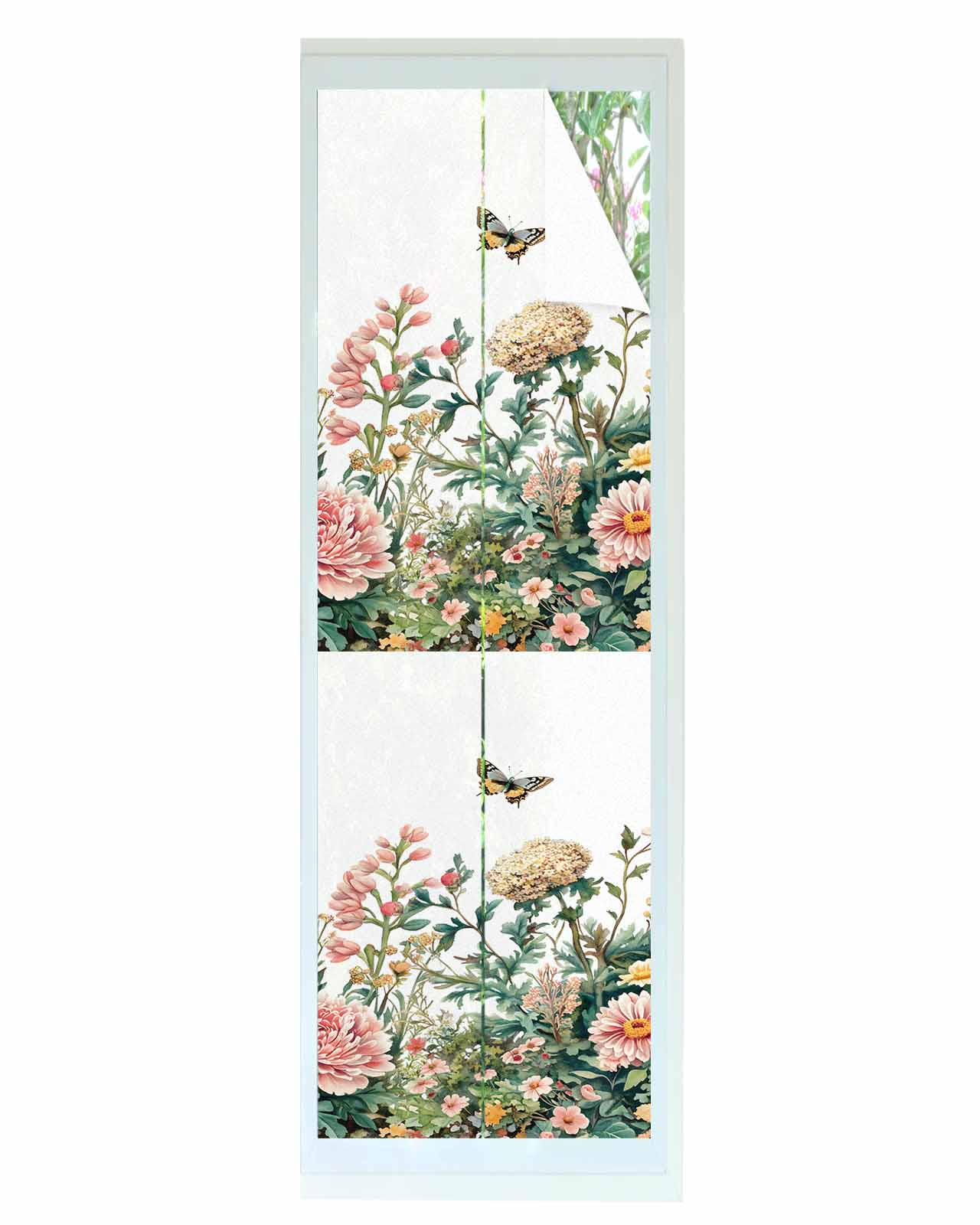 Window Privacy Film Spring Floral Stained Glass Window Film Decorative ...