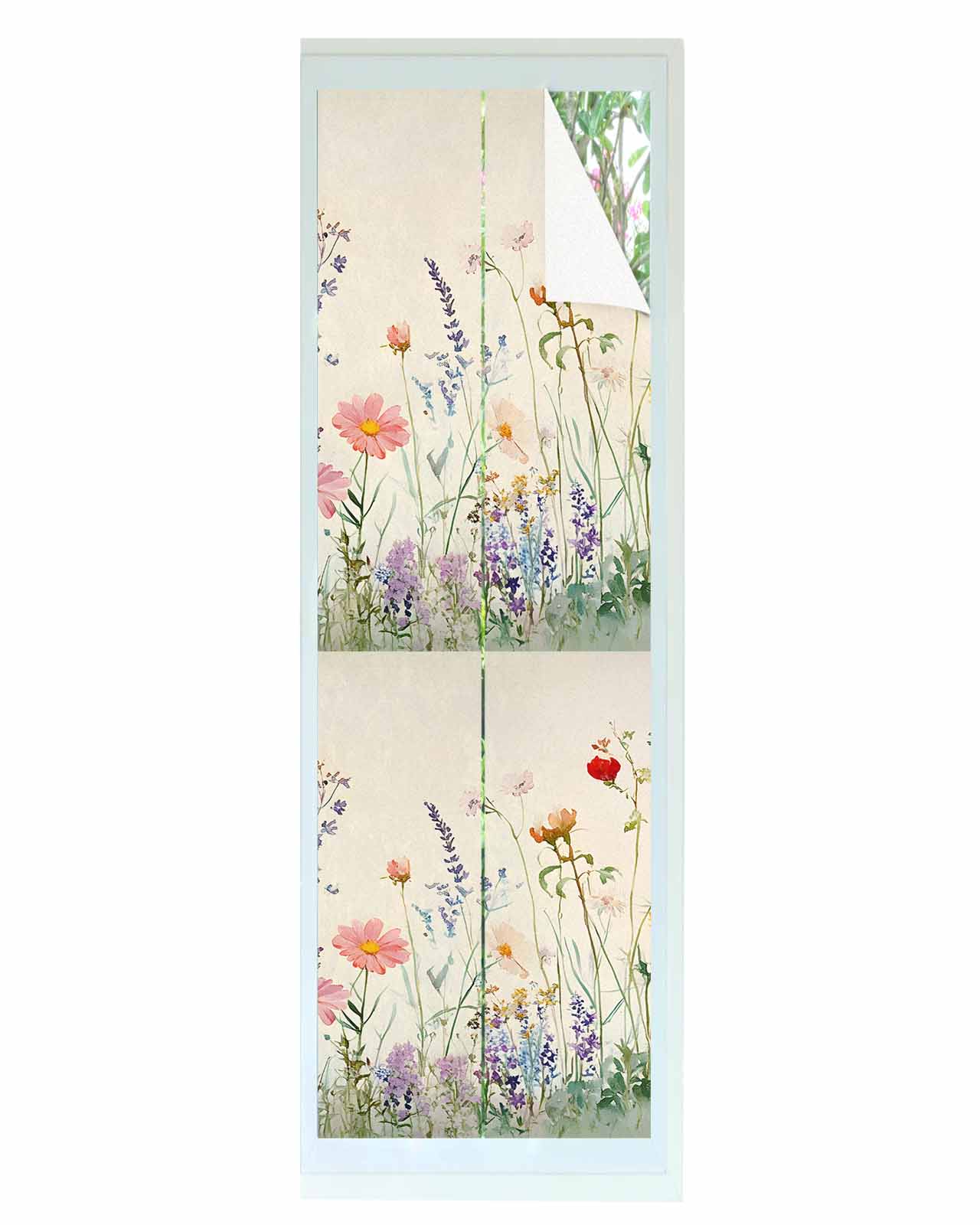 Window Privacy Film Spring Floral Stained Glass Window Film Decorative ...