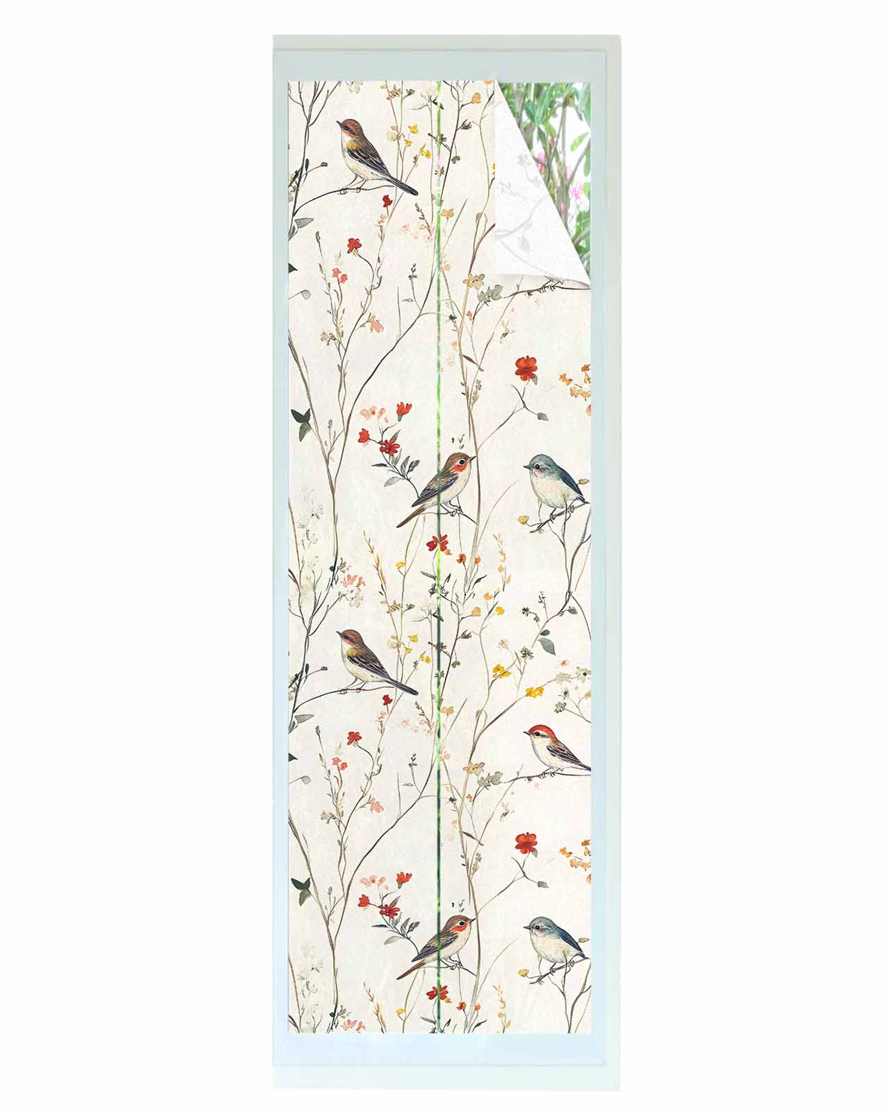 Window Privacy Film Spring Floral Stained Glass Window Film Decorative ...