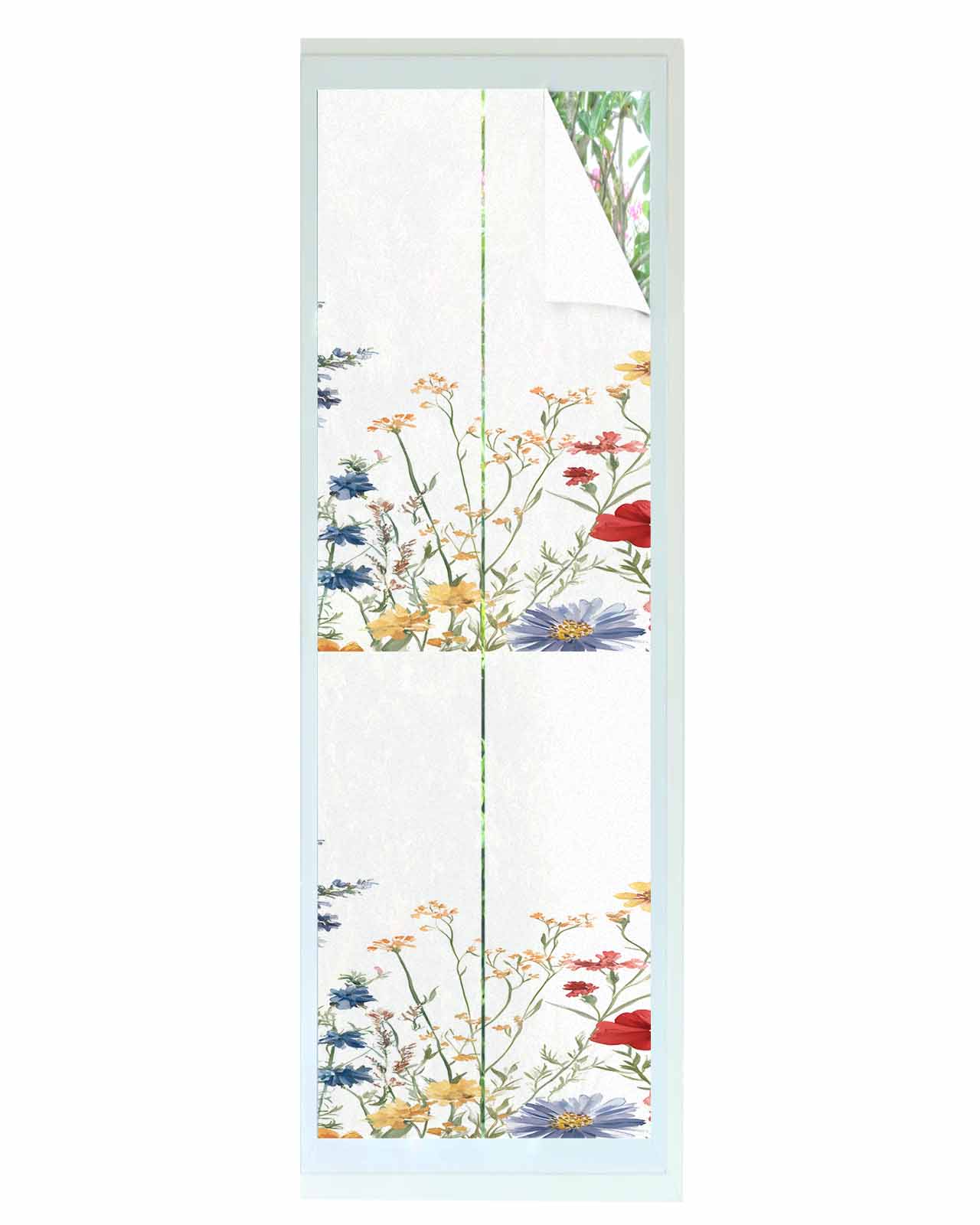 Window Privacy Film Spring Floral Stained Glass Window Film Decorative ...