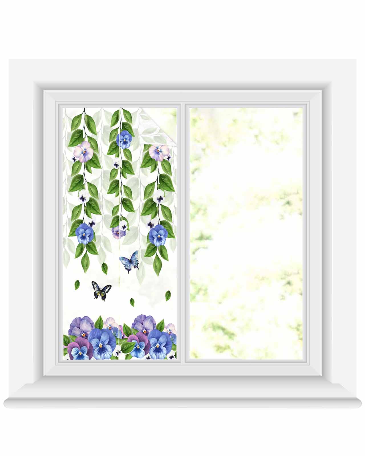 Window Privacy Film Spring Floral Stained Glass Window Film Decorative ...