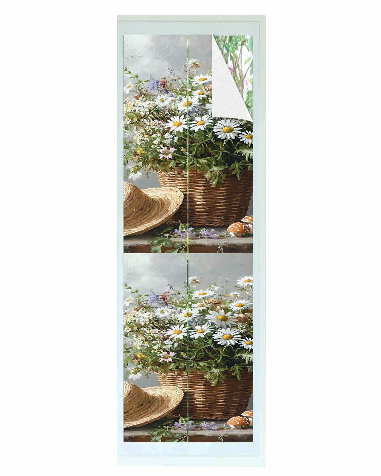 Window Privacy Film Spring Floral Stained Glass Window Film Decorative ...