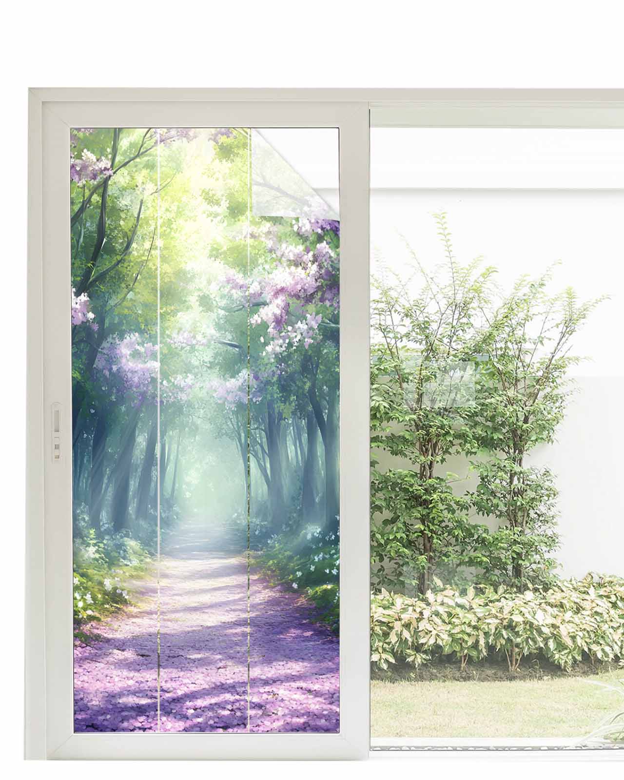 Window Privacy Film Spring Floral Stained Glass Window Film Decorative ...