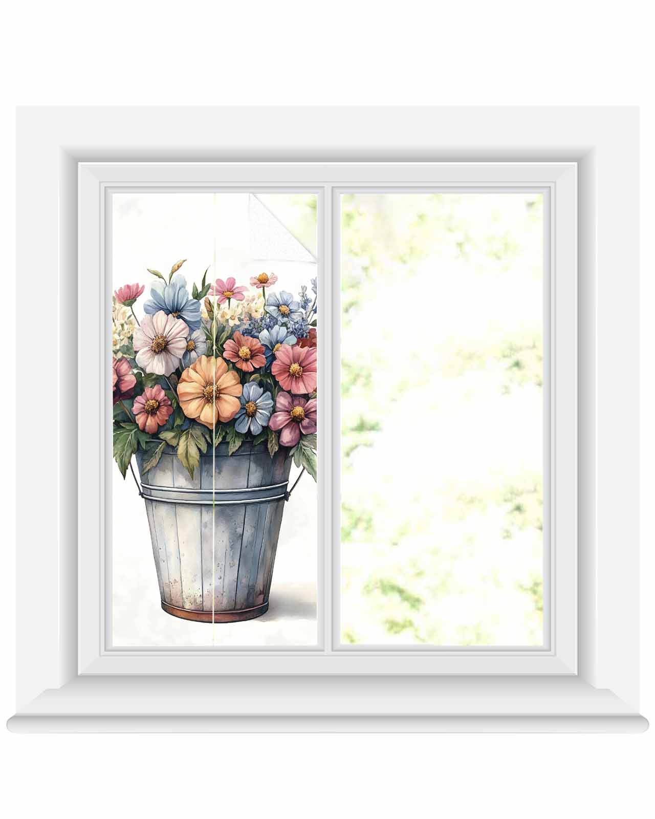 Window Privacy Film Spring Floral Stained Glass Window Film Decorative ...