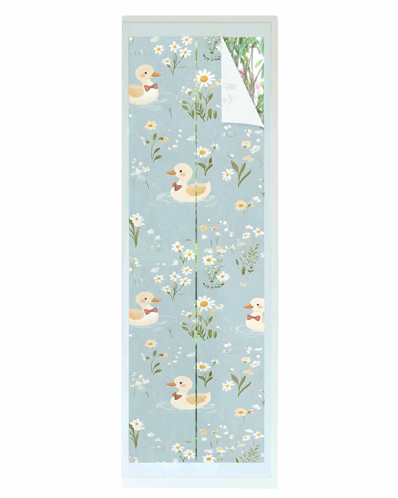 Window Privacy Film Spring Floral Stained Glass Window Film Decorative ...