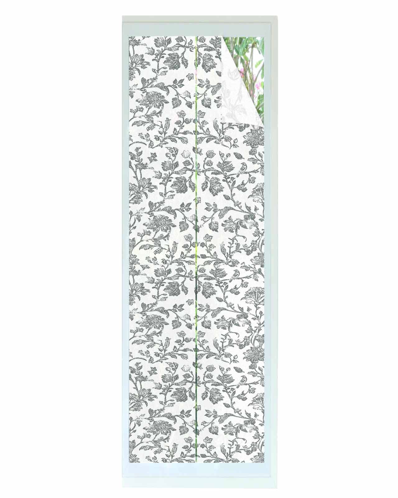 Window Privacy Film Spring Flower Stained Glass Window Film Decorative ...