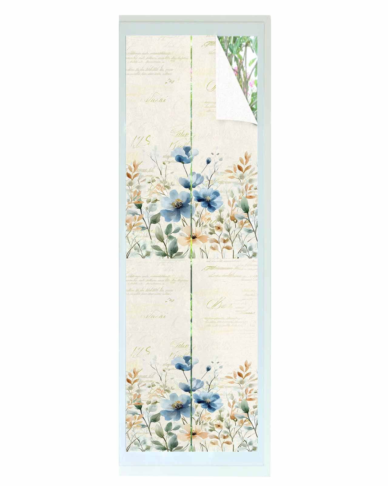 Window Privacy Film Spring Flowers Stained Glass Window Film Decorative ...