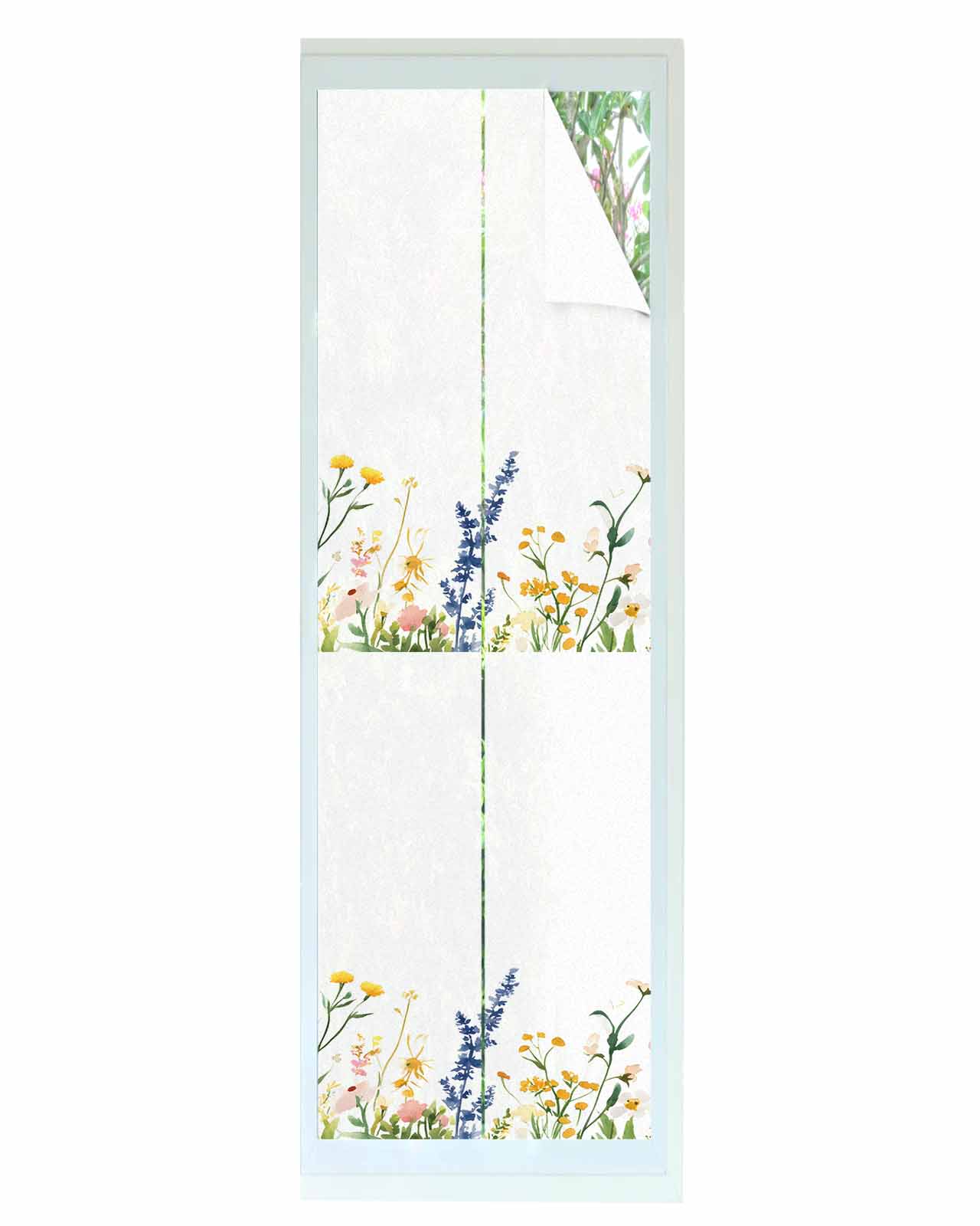 Window Privacy Film Spring Flowers Stained Glass Window Film Decorative ...