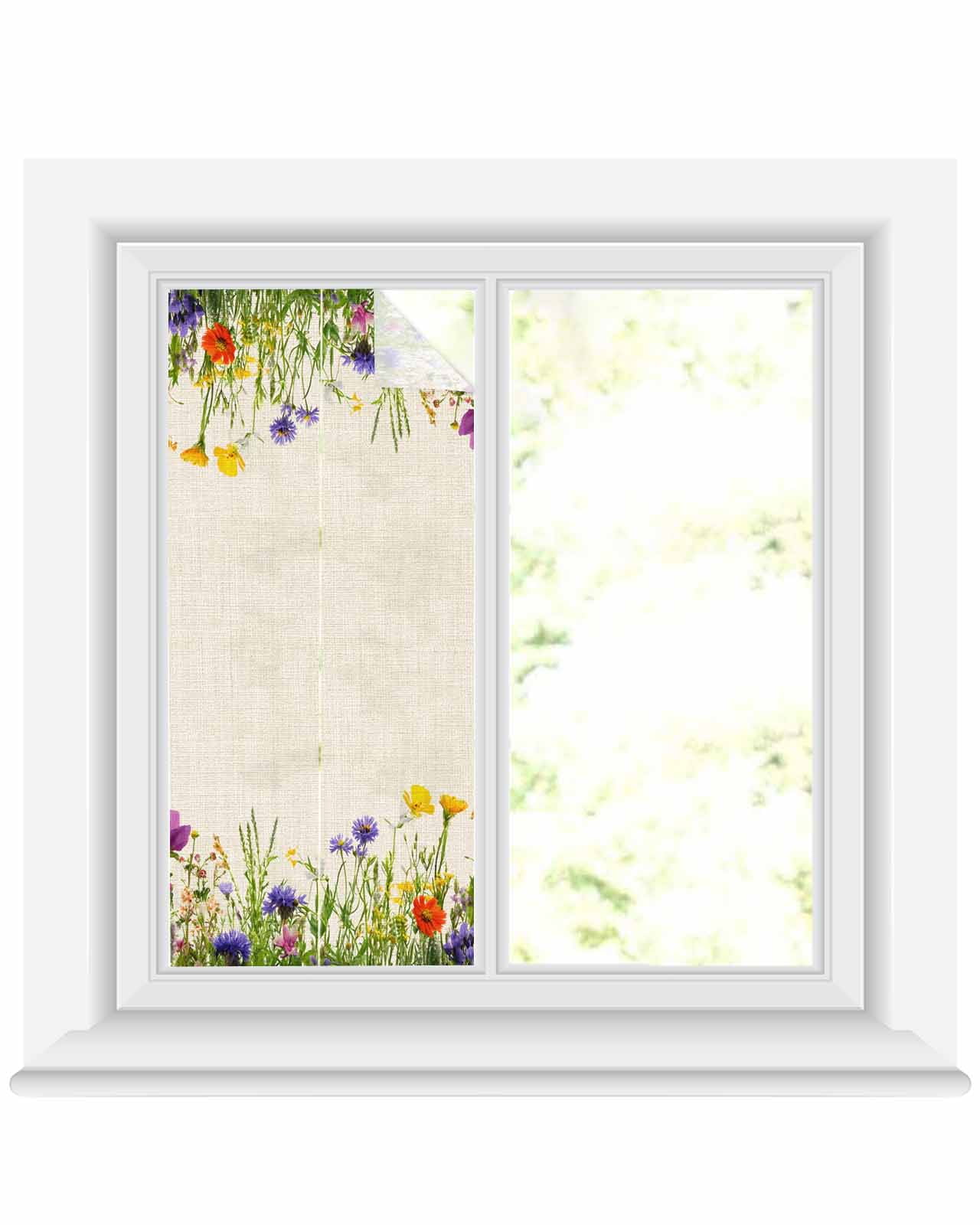 Window Privacy Film Spring Purple Floral Stained Glass Window Film ...