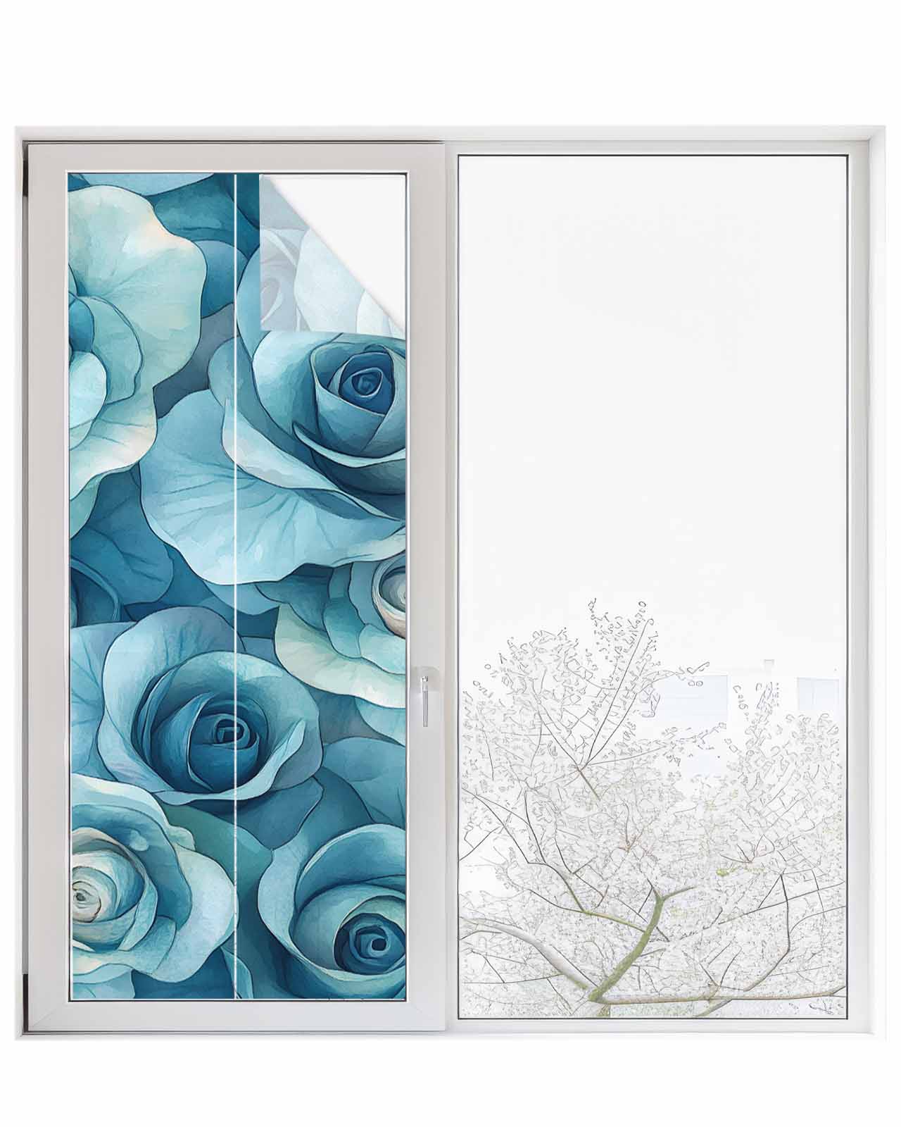 Window Privacy Film Spring Rose Stained Glass Window Film Decorative ...
