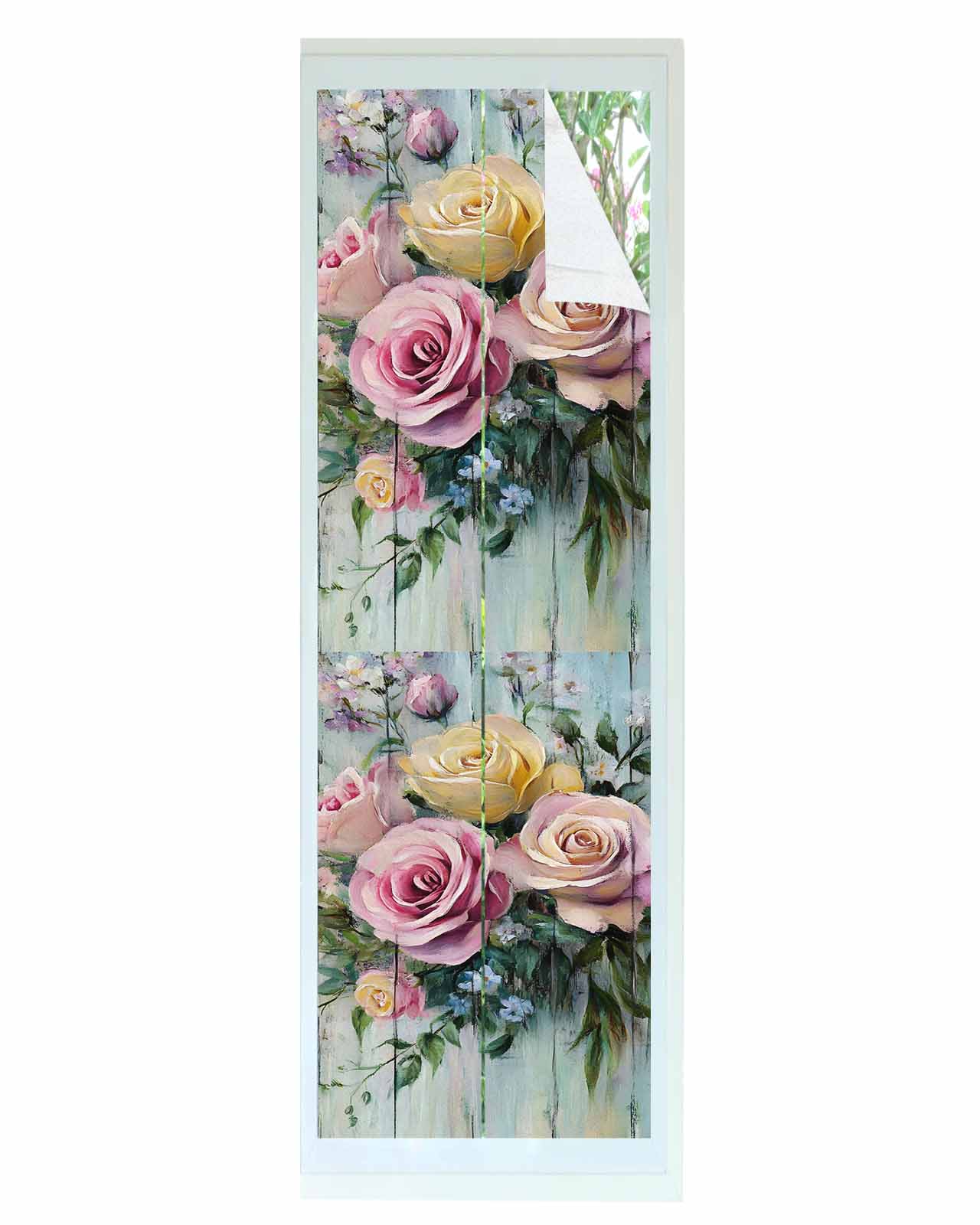 Window Privacy Film Spring Rose Stained Glass Window Film Decorative ...