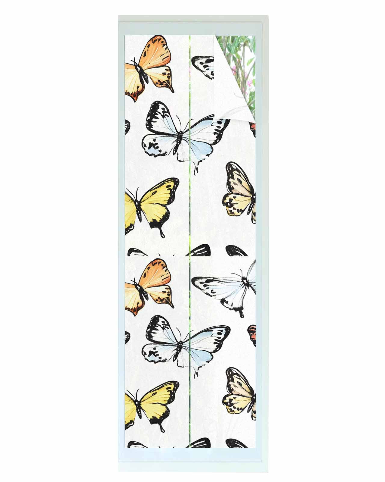 Window Privacy Film Spring Summer Butterflies Stained Glass Window Film ...