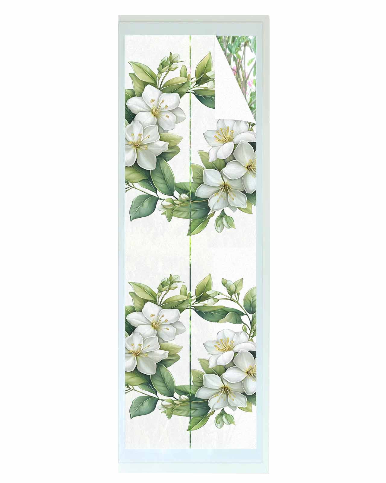 Window Privacy Film Spring White Floral Stained Glass Window Film ...