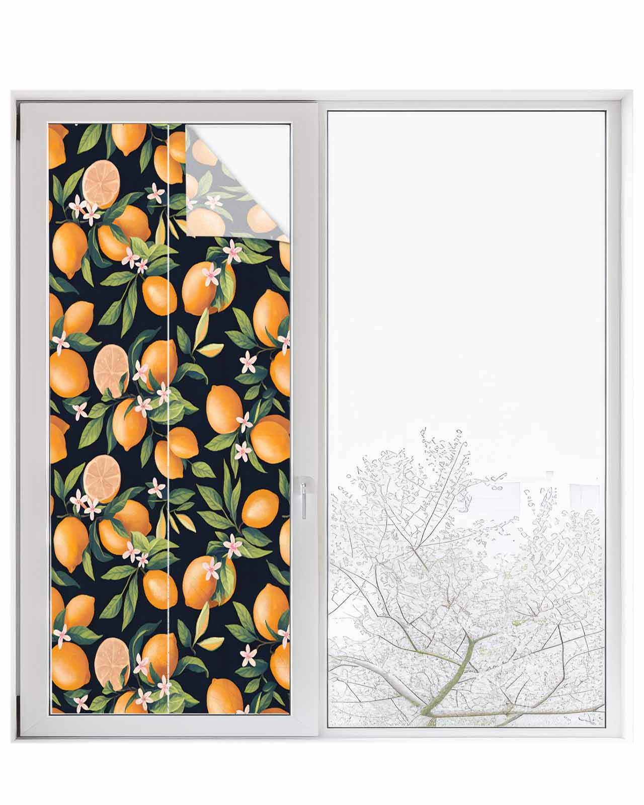 Window Privacy Film Spring Yellow Lemon Stained Glass Window Film ...
