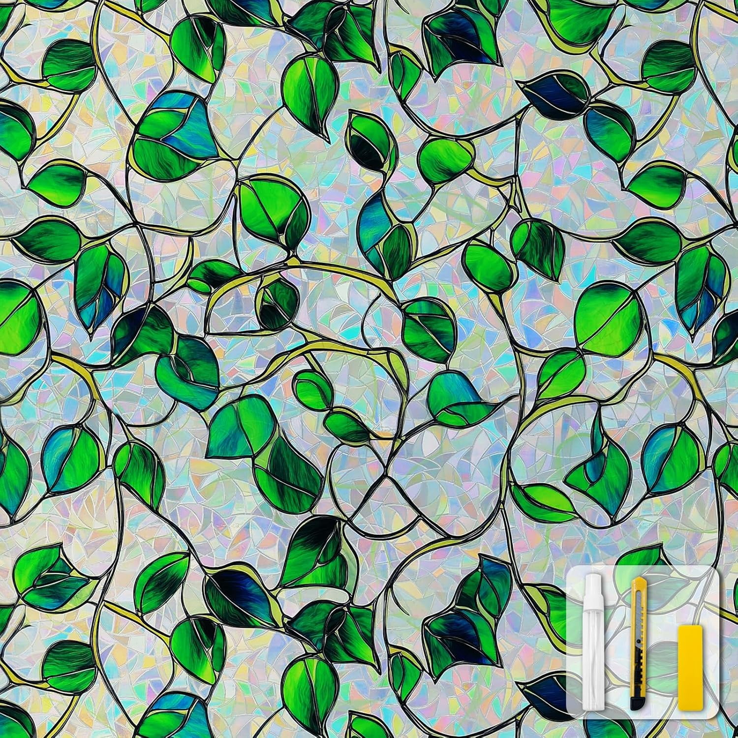 Window Privacy Film Stained Glass Decorative Static Clings Frosted ...