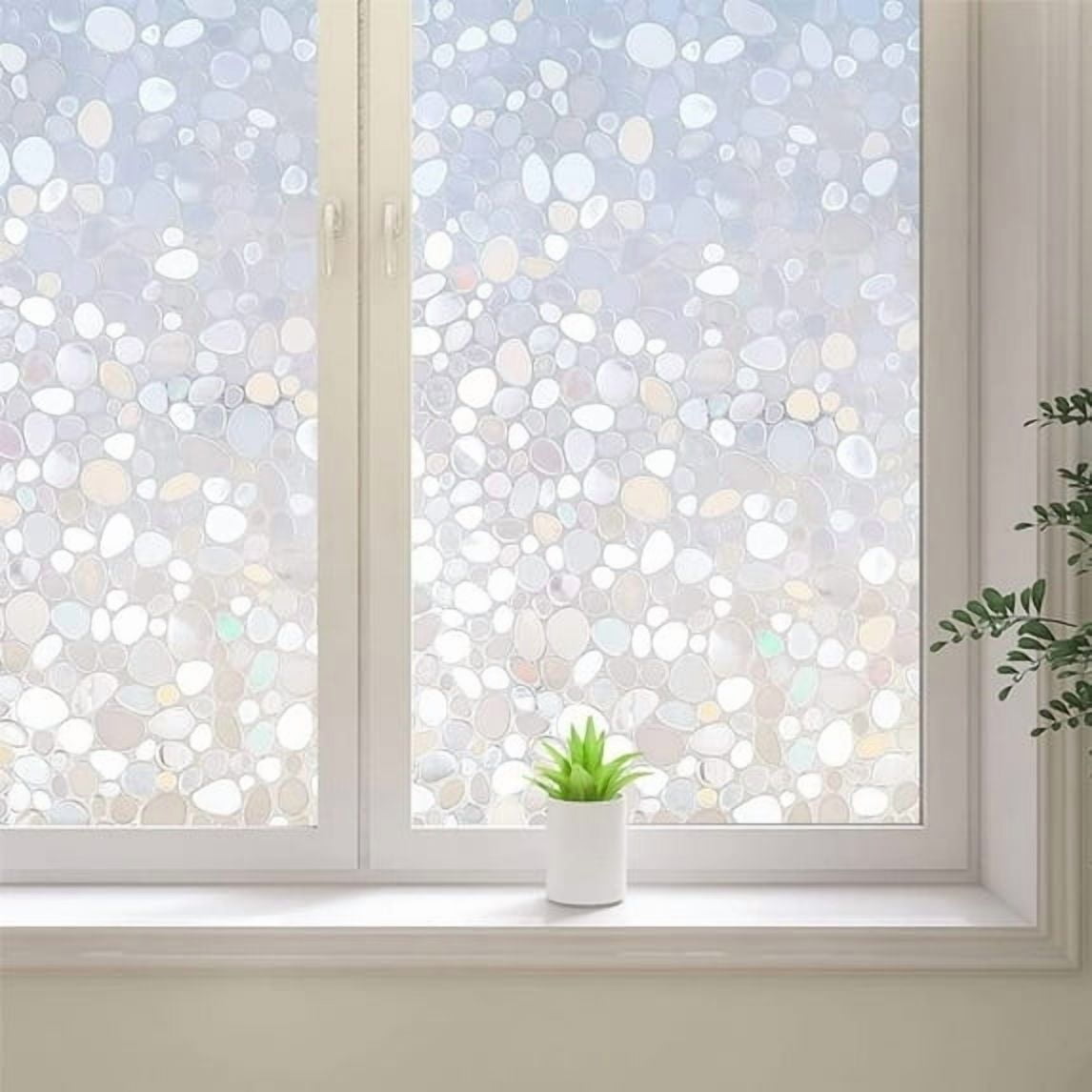 Window Privacy Film, Stained Glass Films, 3D Pebble Rainbow Windows ...