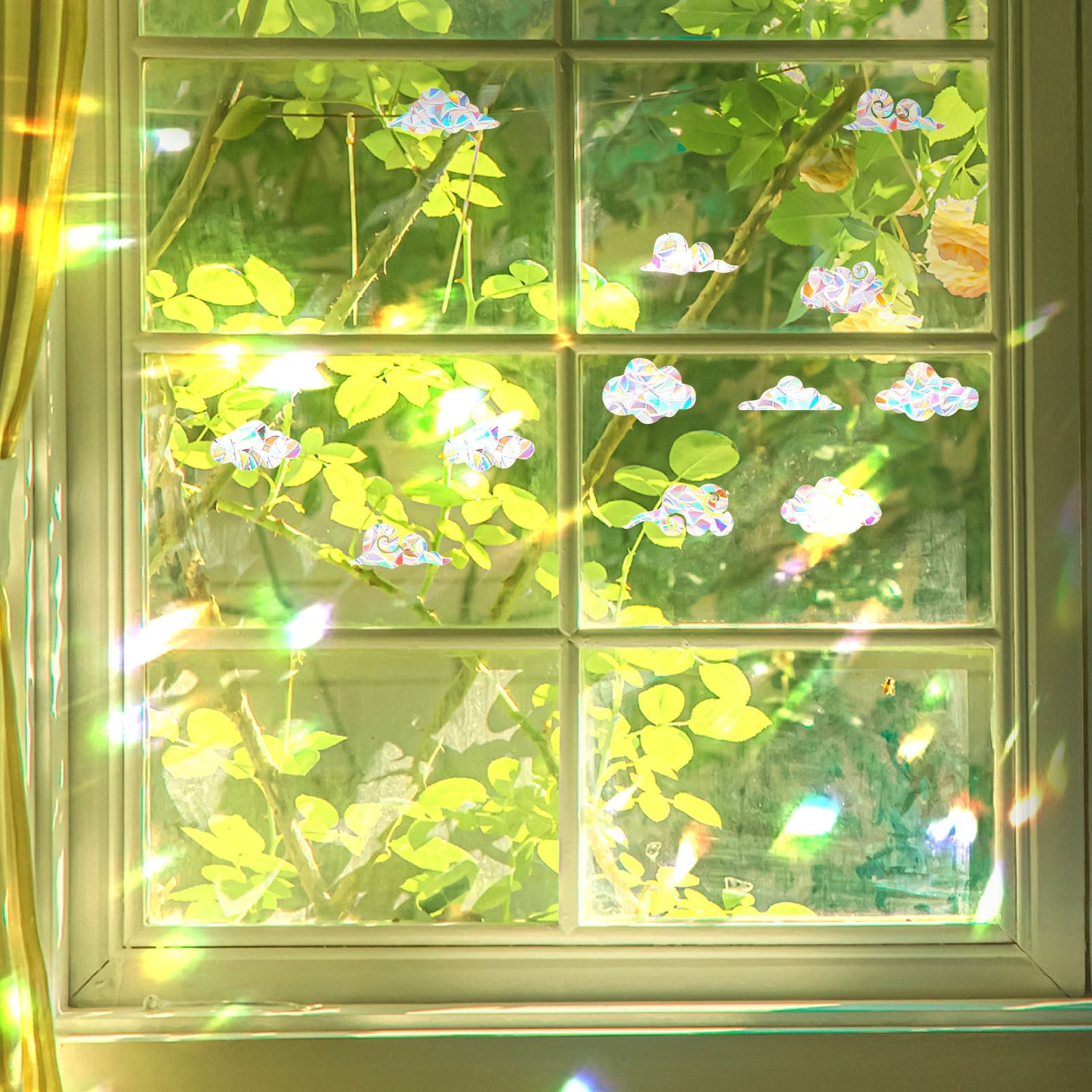 Window Privacy Film Stained Glass Window Clings 3D Rainbow Film for ...