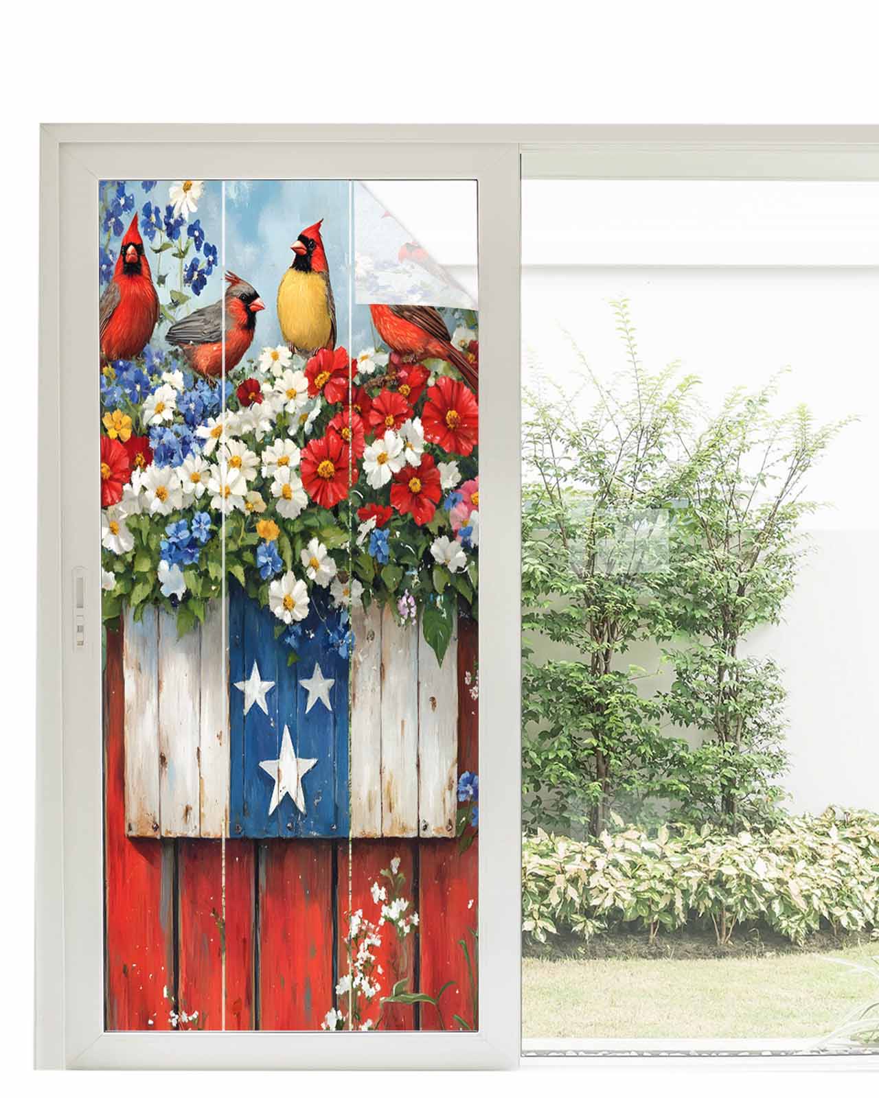 Window Privacy Film Star Stripe Flag Stained Glass Window Film ...