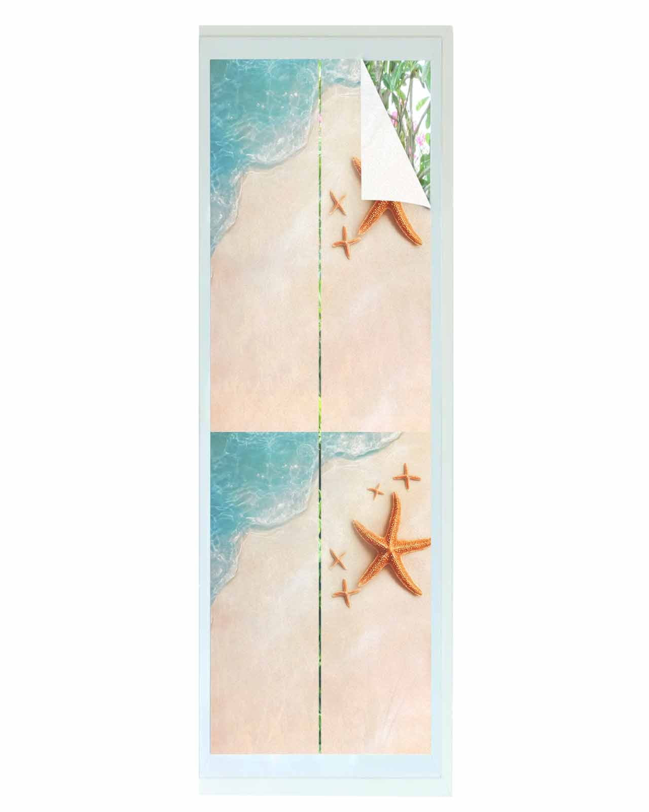 Window Privacy Film Starfish Stained Glass Window Film Decorative Sun ...