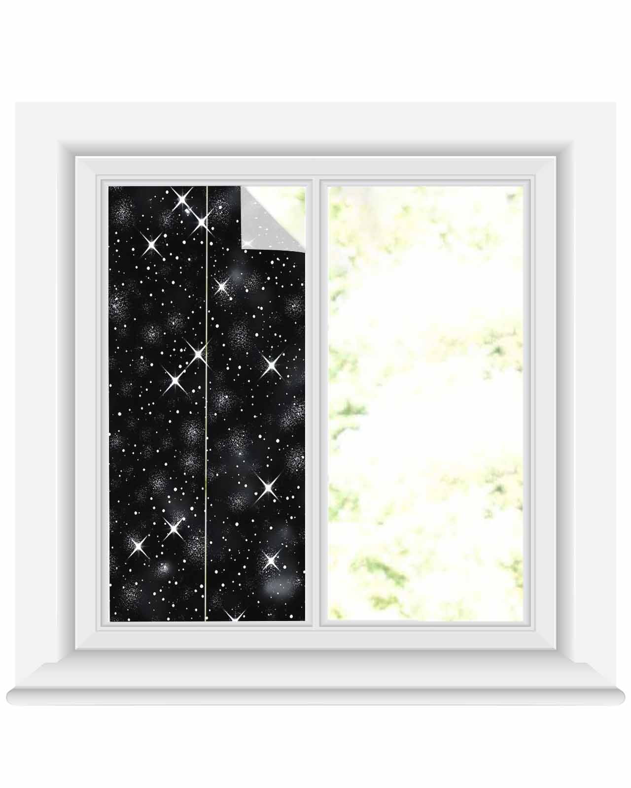 Window Privacy Film Starry Sky Stained Glass Window Film Decorative Sun ...