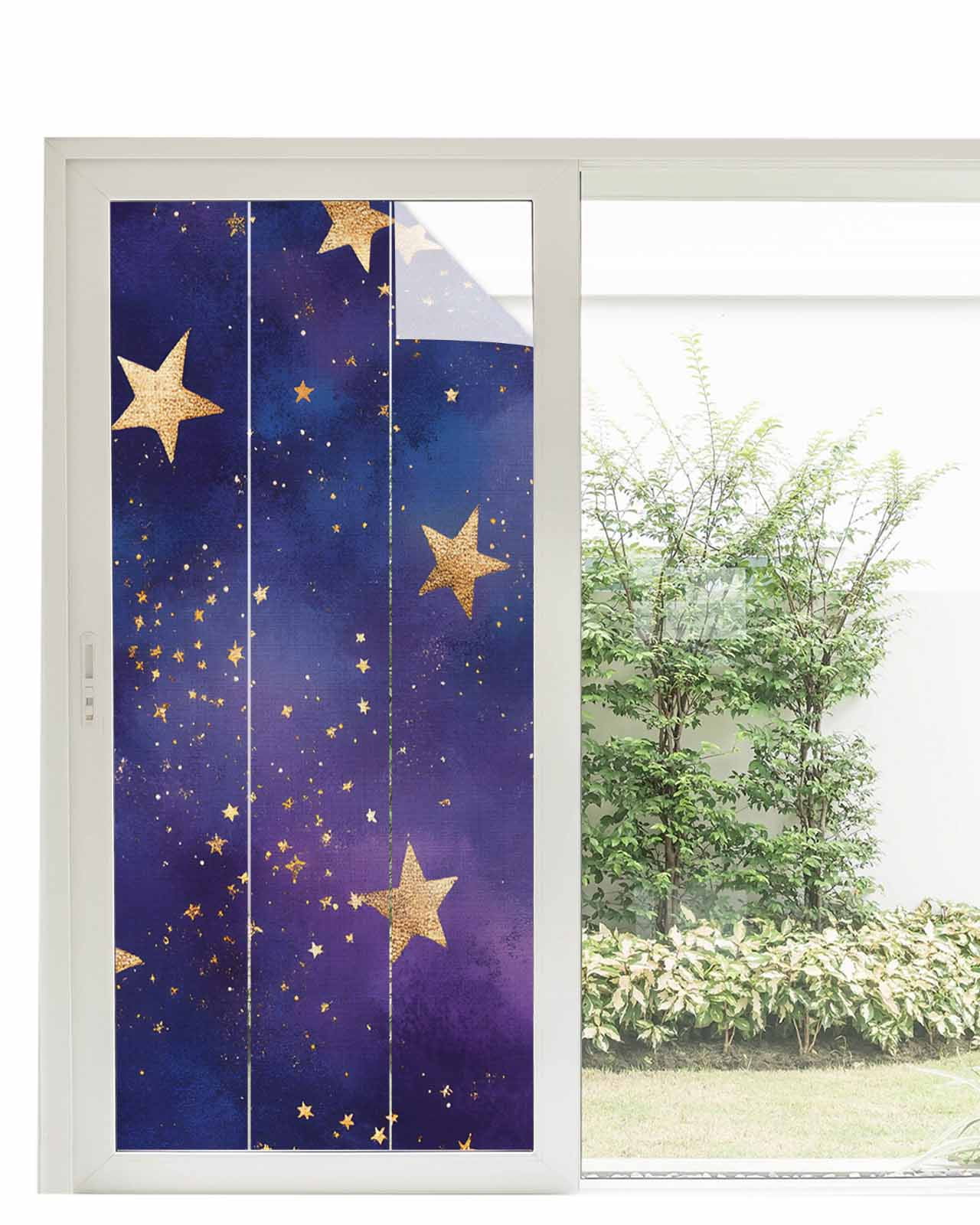 Window Privacy Film Starry Sky Star Stained Glass Window Film ...