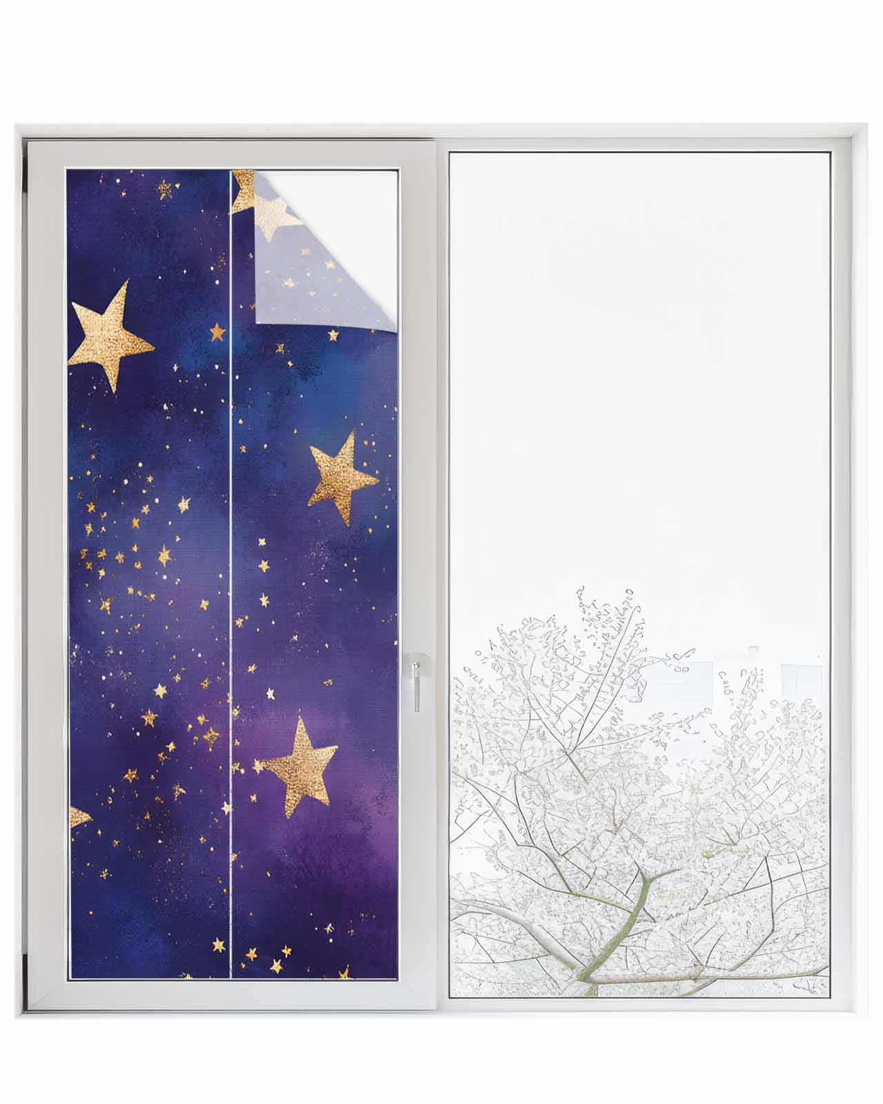 Window Privacy Film Starry Sky Star Stained Glass Window Film ...