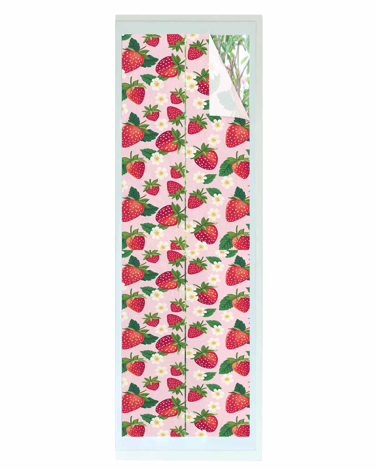 Window Privacy Film Strawberry Rustic Stained Glass Window Film ...