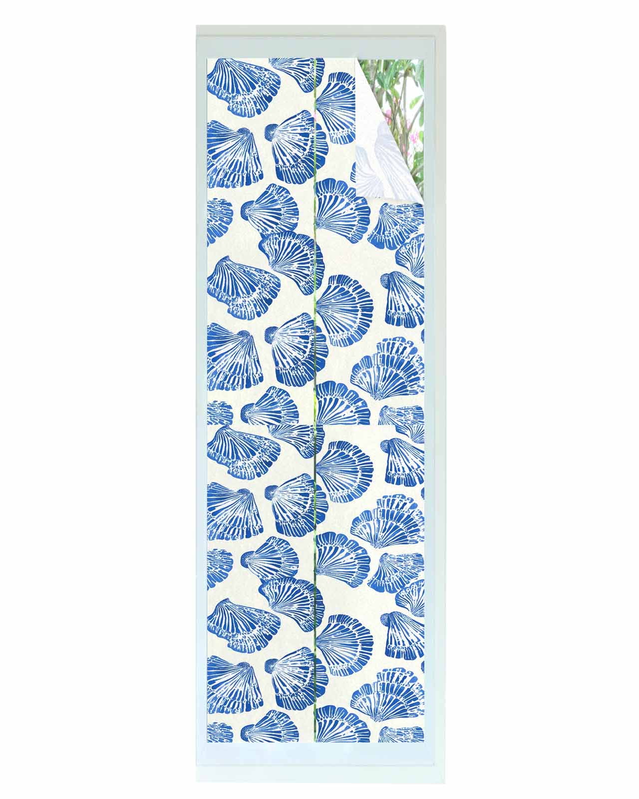 Window Privacy Film Summer Blue Conch Stained Glass Window Film ...