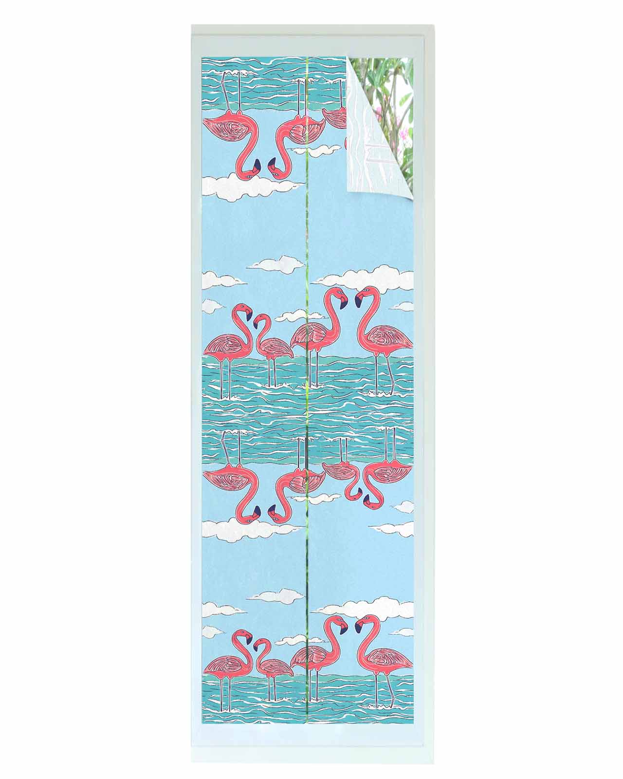 Window Privacy Film Summer Cute Flamingo Stained Glass Window Film ...