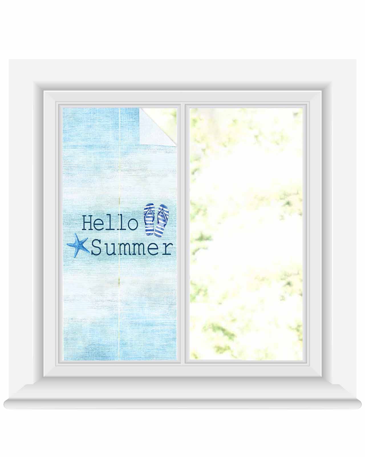 Window Privacy Film Summer Flip Flops Stained Glass Window Film ...