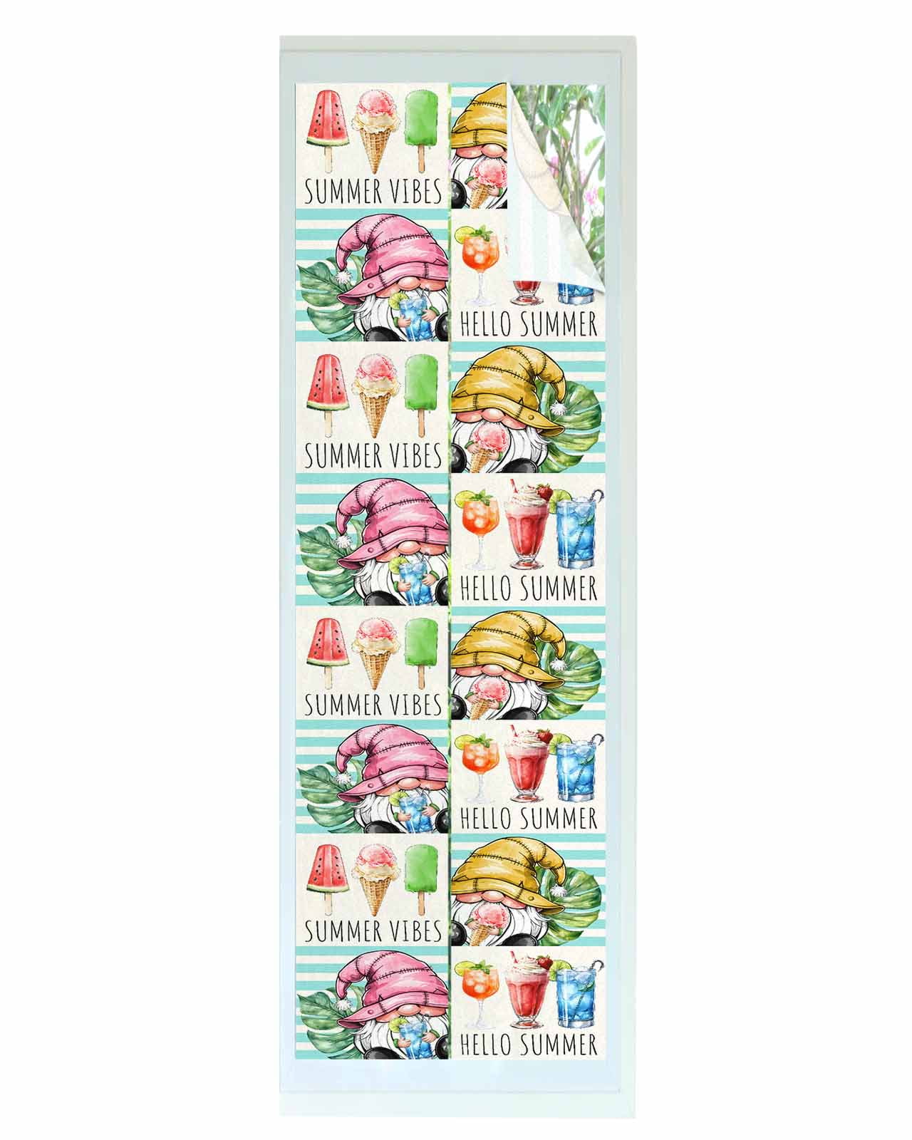 Window Privacy Film Summer Gnomes Stained Glass Window Film Decorative ...