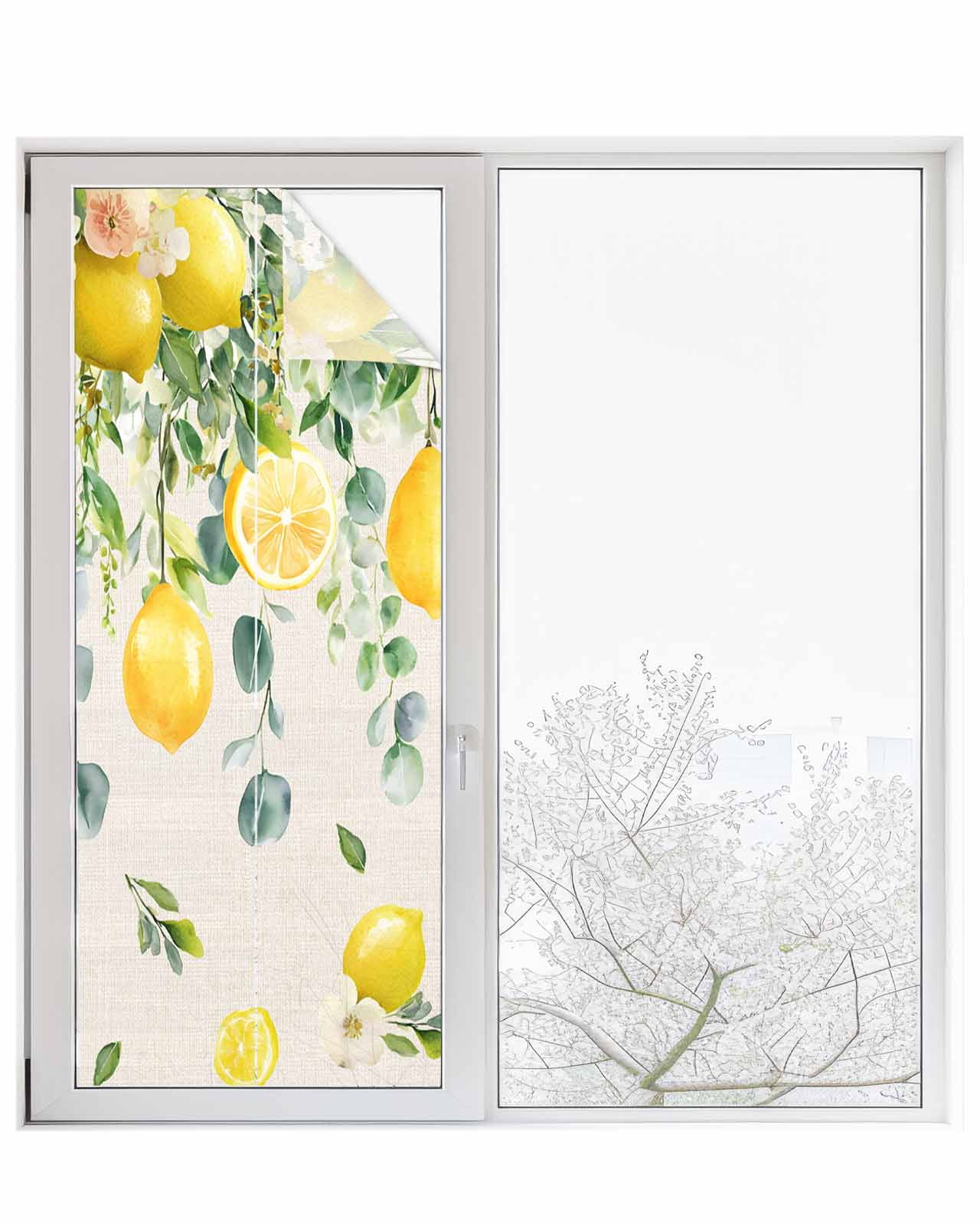 Window Privacy Film Summer Lemon Stained Glass Window Film Decorative ...