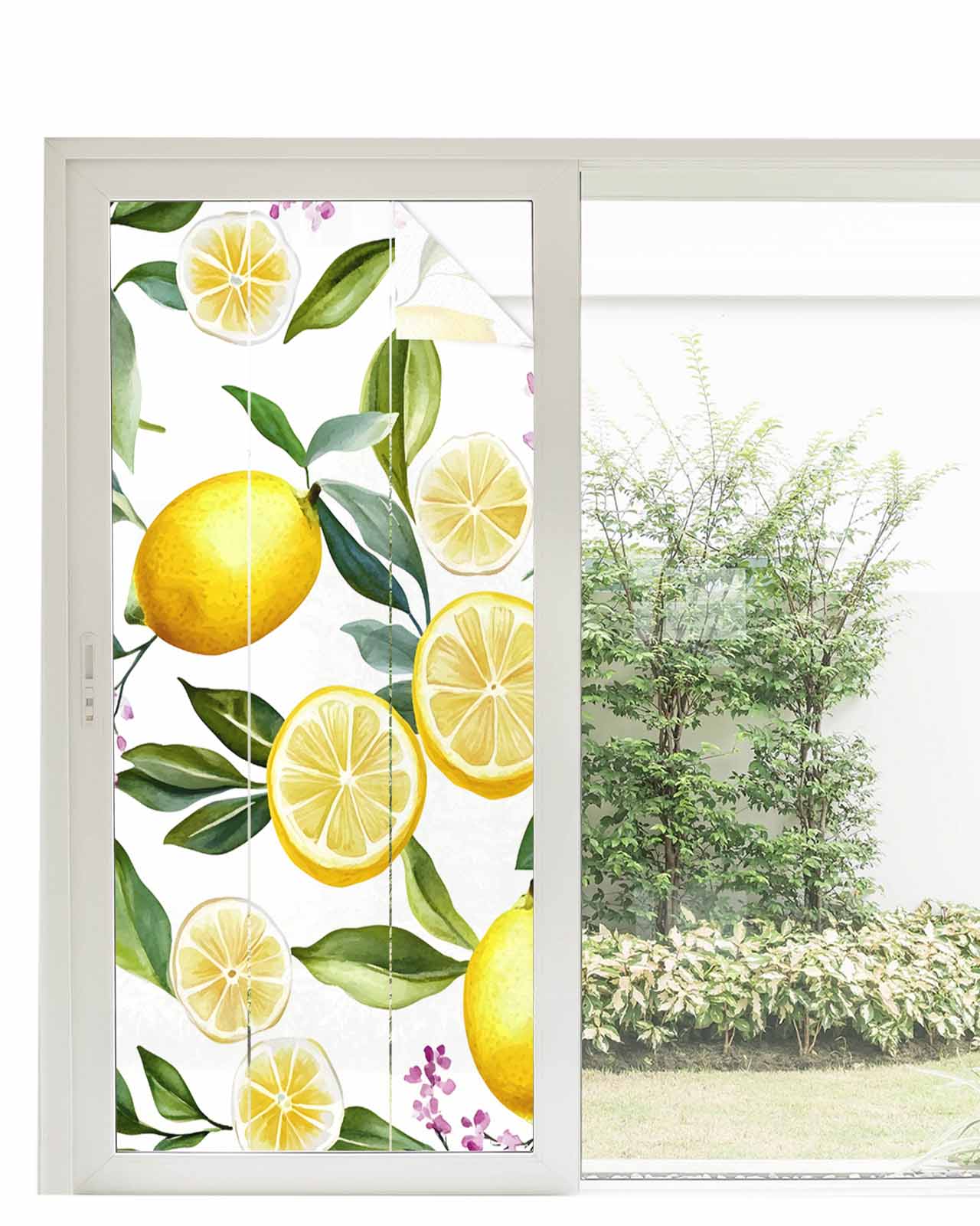 Window Privacy Film Summer Lemon Stained Glass Window Film Decorative ...