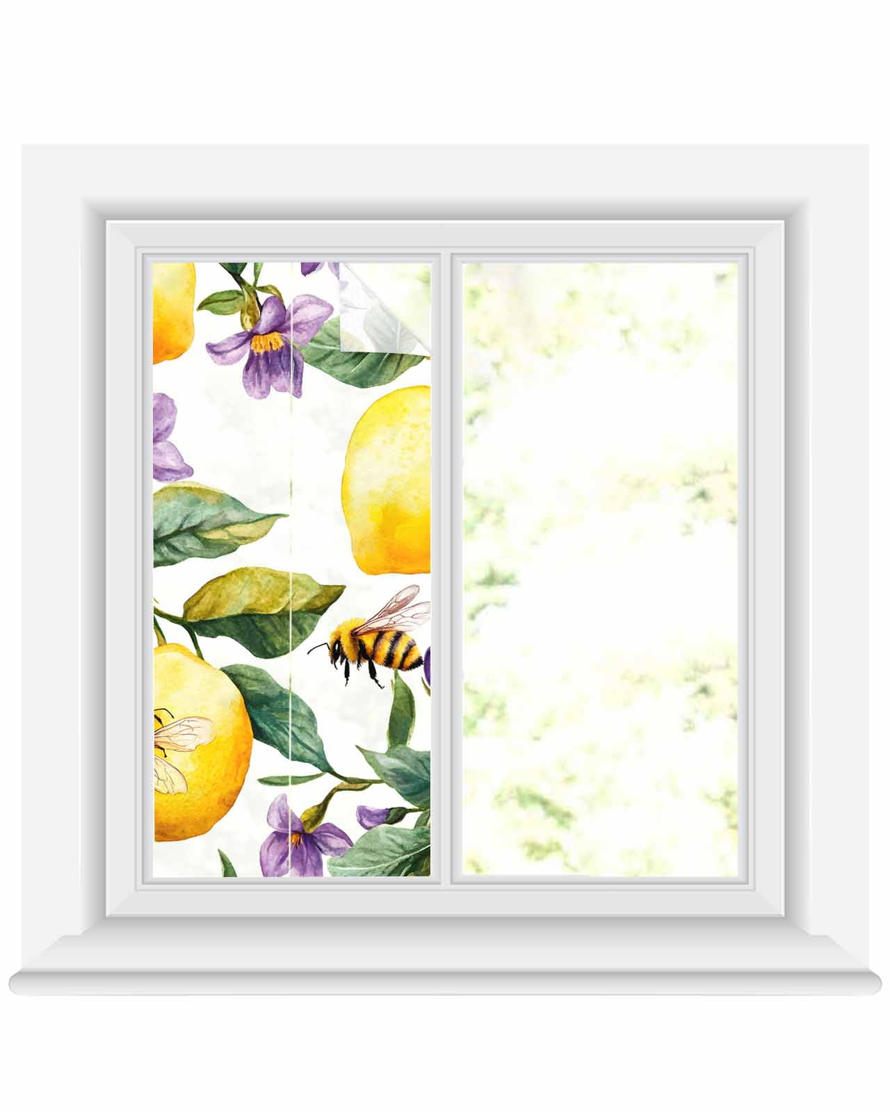 Window Privacy Film Summer Lemon Stained Glass Window Film Decorative ...