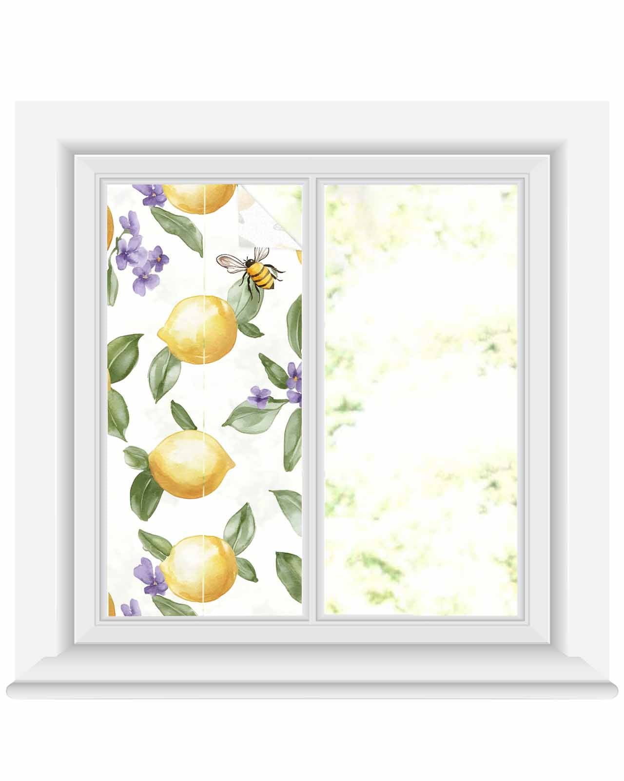Window Privacy Film Summer Lemon Stained Glass Window Film Decorative ...