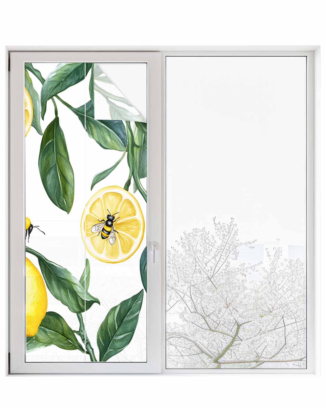 Window Privacy Film Summer Lemon Stained Glass Window Film Decorative ...