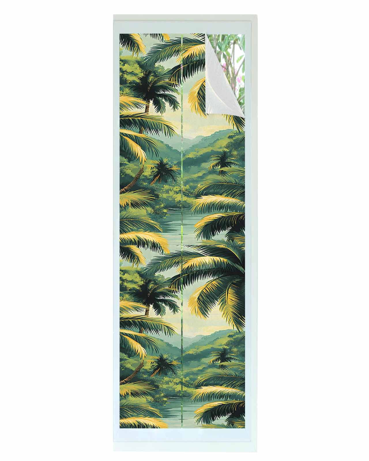 Window Privacy Film Summer Palm Tree Stained Glass Window Film ...