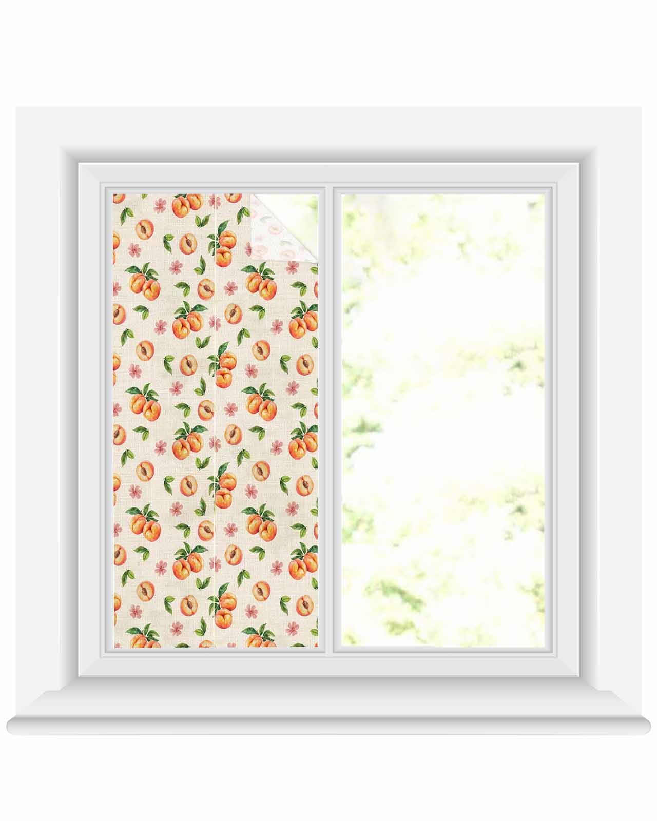 Window Privacy Film Summer Peach Stained Glass Window Film Decorative ...