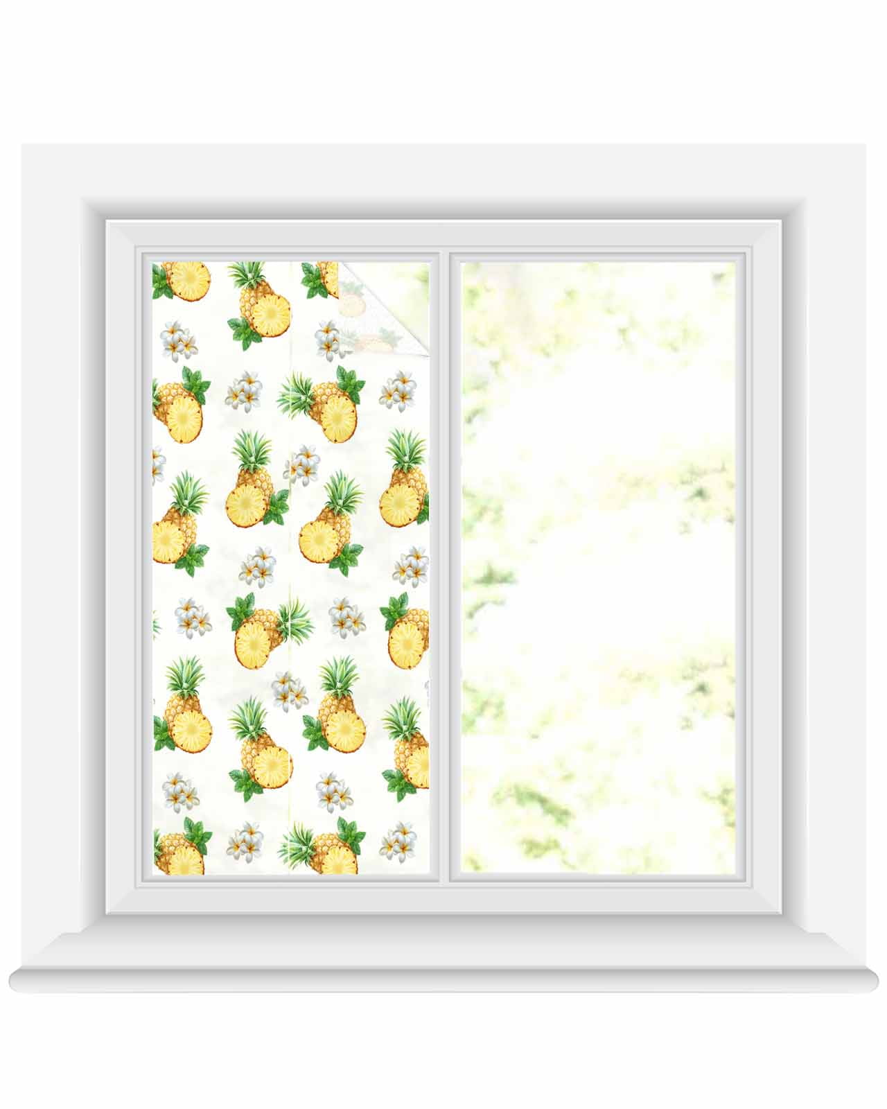 Window Privacy Film Summer Pineapple Stained Glass Window Film ...