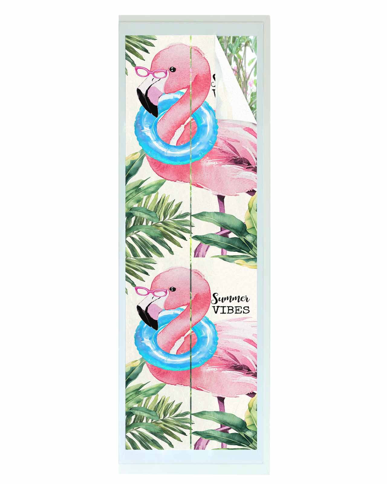 Window Privacy Film Summer Pink Flamingo Stained Glass Window Film ...